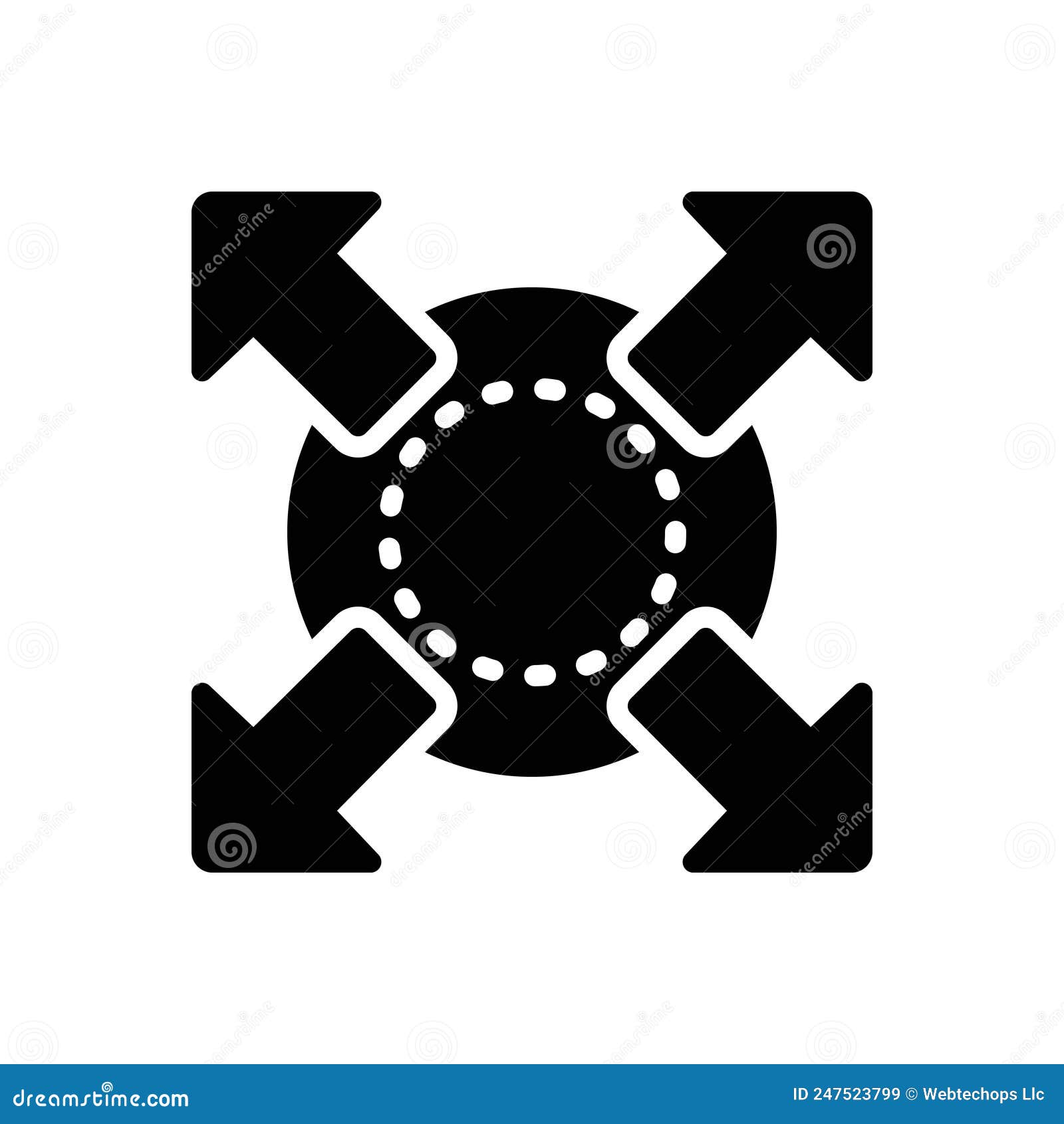 Black Solid Icon for Extend, Expand and Enlarge Stock Vector ...