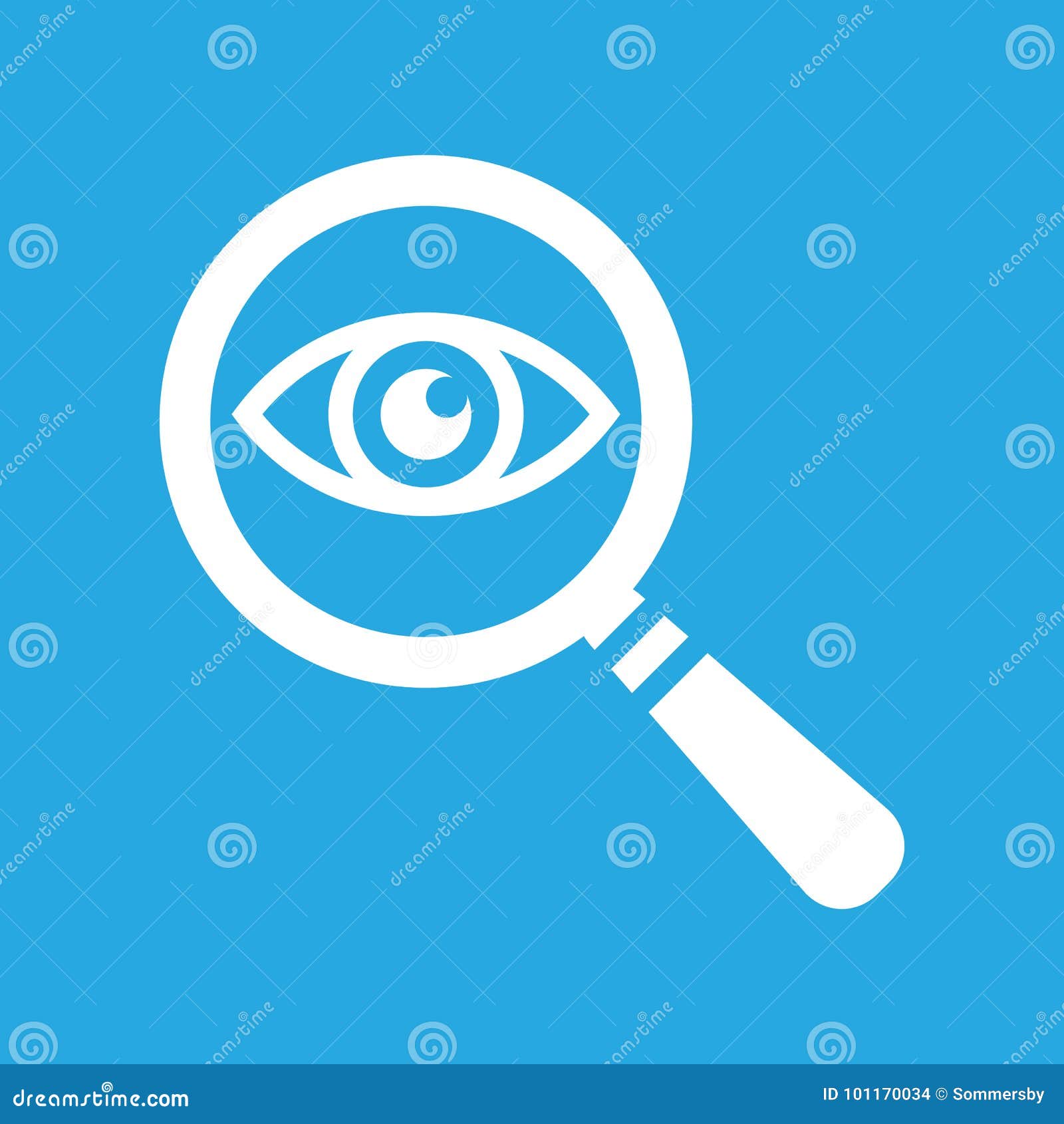 Icon Eye with a Magnifying Glass Stock Vector - Illustration of ...
