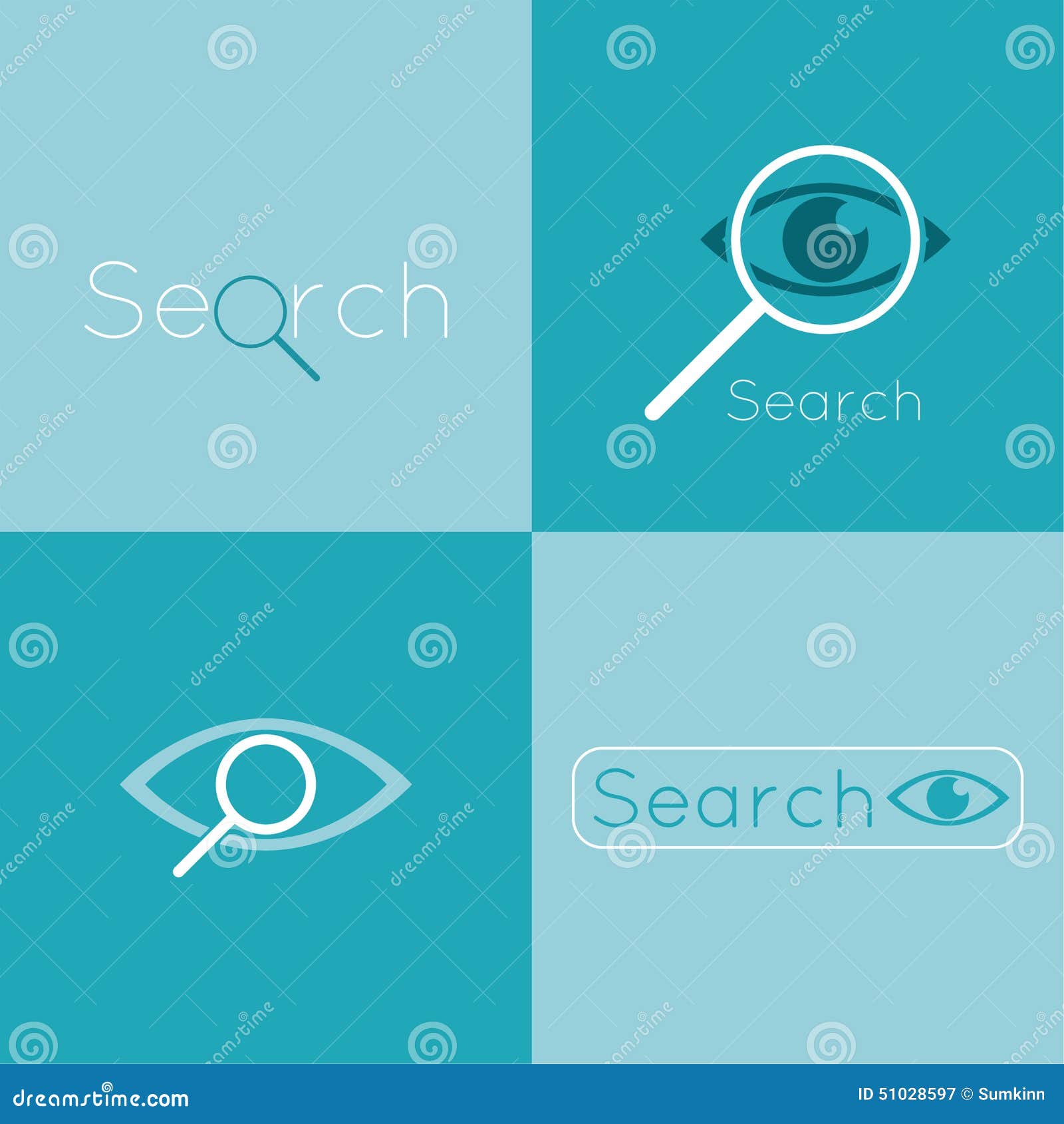 Icon Eyes with a Magnifying Glass. Logo Stock Vector - Illustration of ...