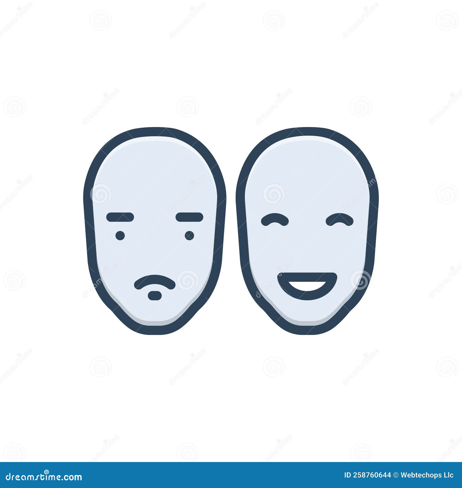 Color Illustration Icon for Faces, Countenance and Visage Stock Vector ...
