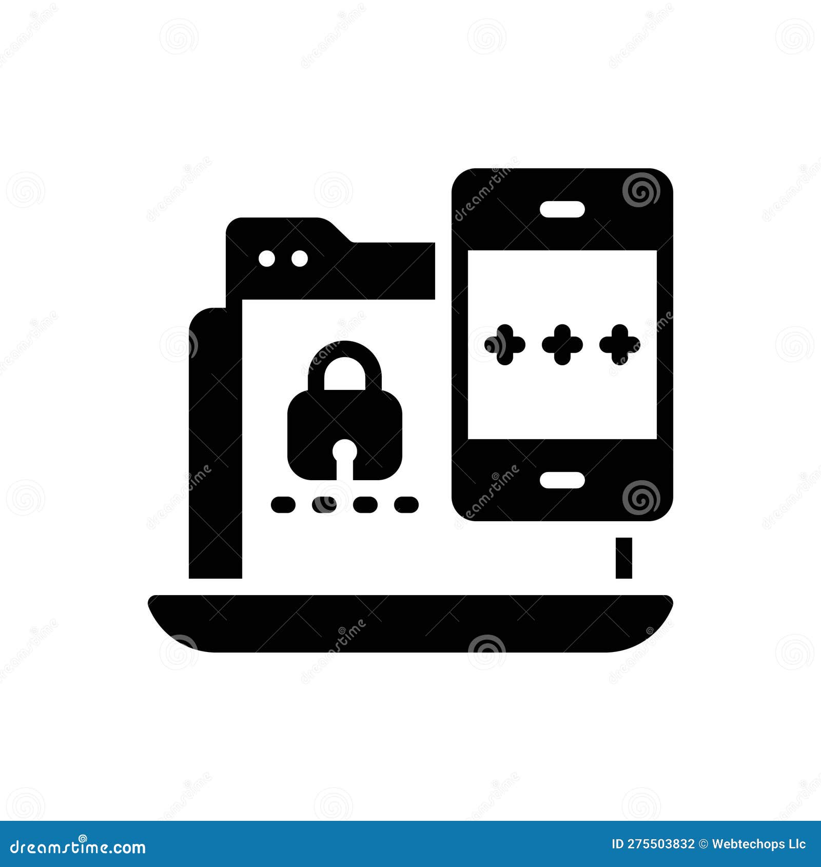 Black Solid Icon for Factor, Authentication and Password Stock Vector ...