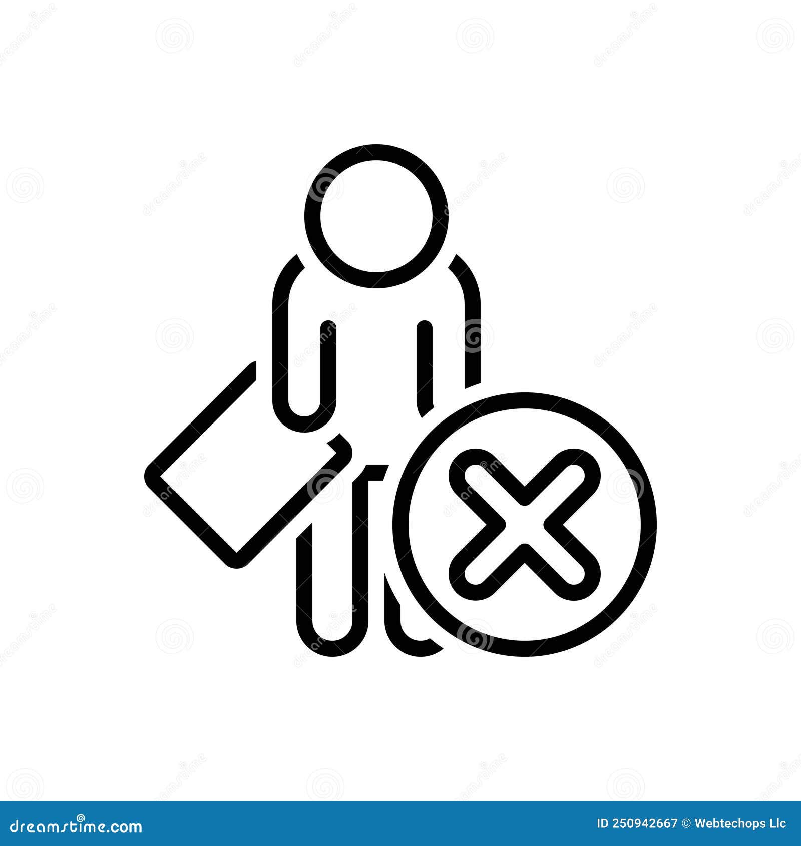 Black Line Icon for Fail, Failure and Refuse Stock Vector ...