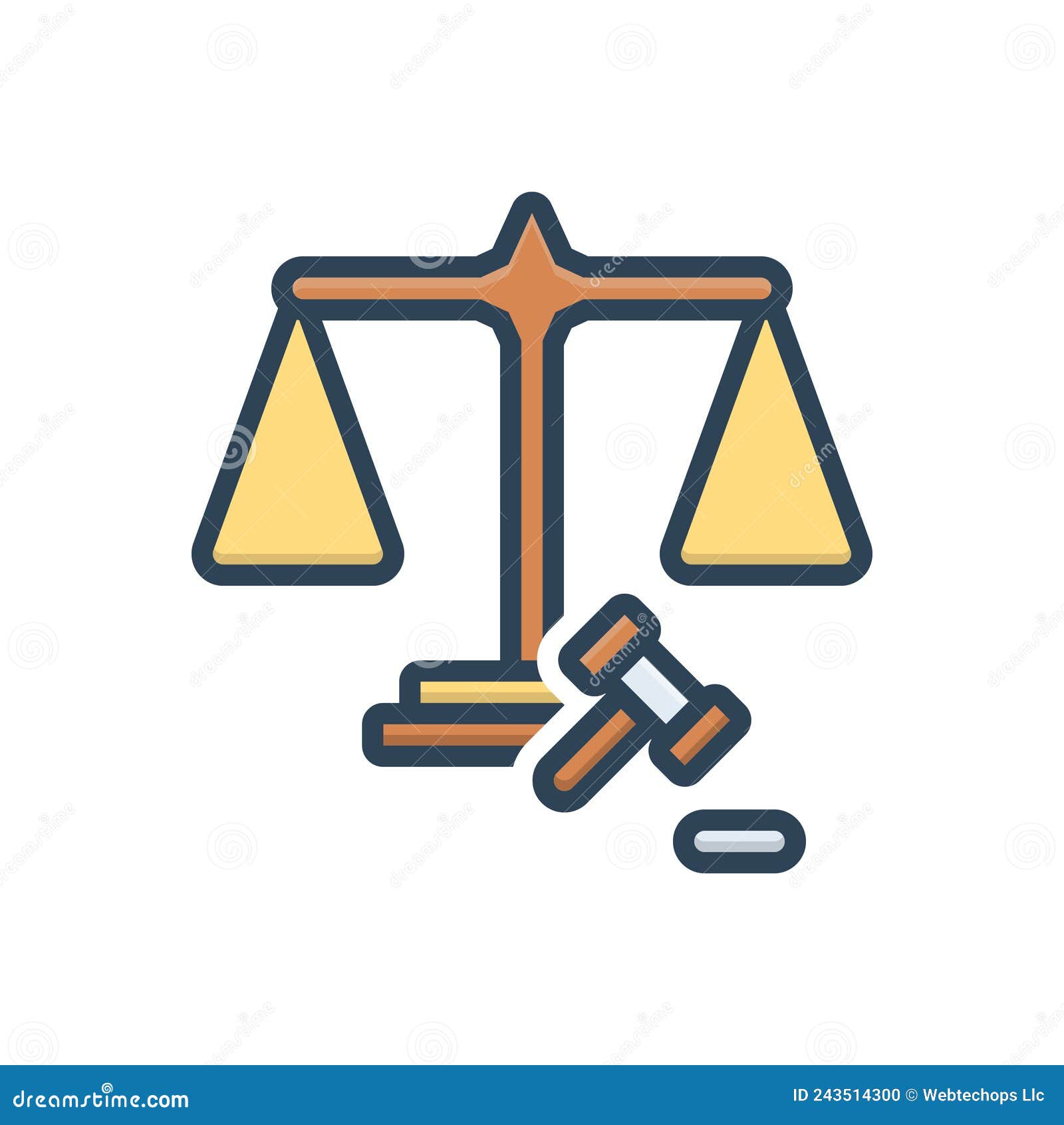 Color Illustration Icon for Fairly, Justly and Justice Stock ...