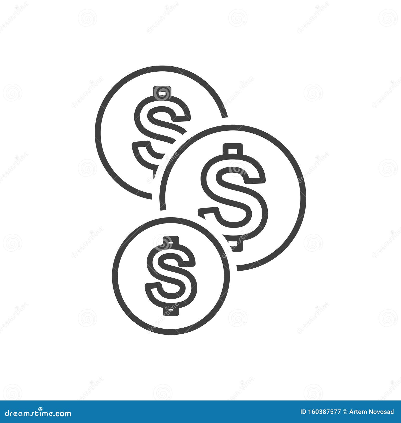 Icon of Falling Coins. Vector on a White Background Stock Illustration ...