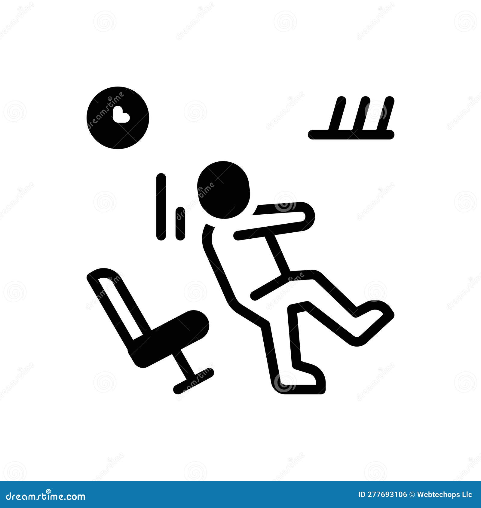 Black Solid Icon for Falling, Falling Person and Accident Stock Vector ...