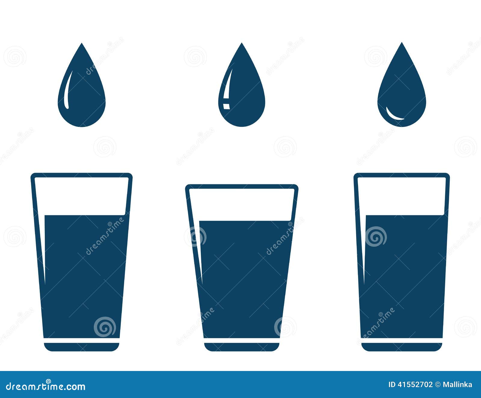 Icon with Falling Water Drop and Glass Stock Vector - Illustration of ...