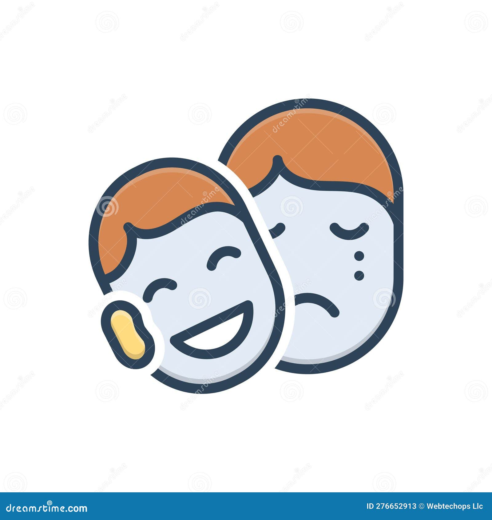 Color Illustration Icon for False, Face and Fake Stock Illustration ...