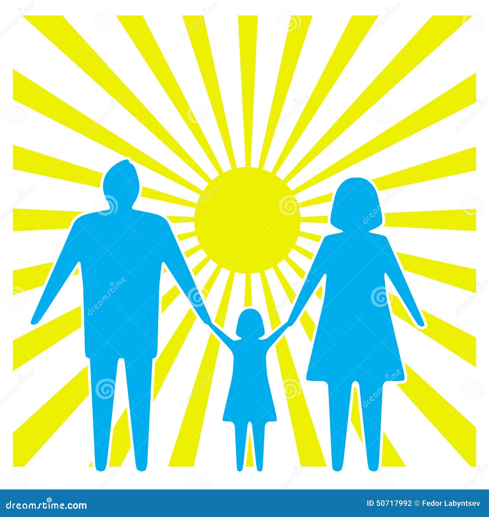 Icon a Family Against the Sun Stock Vector - Illustration of people ...