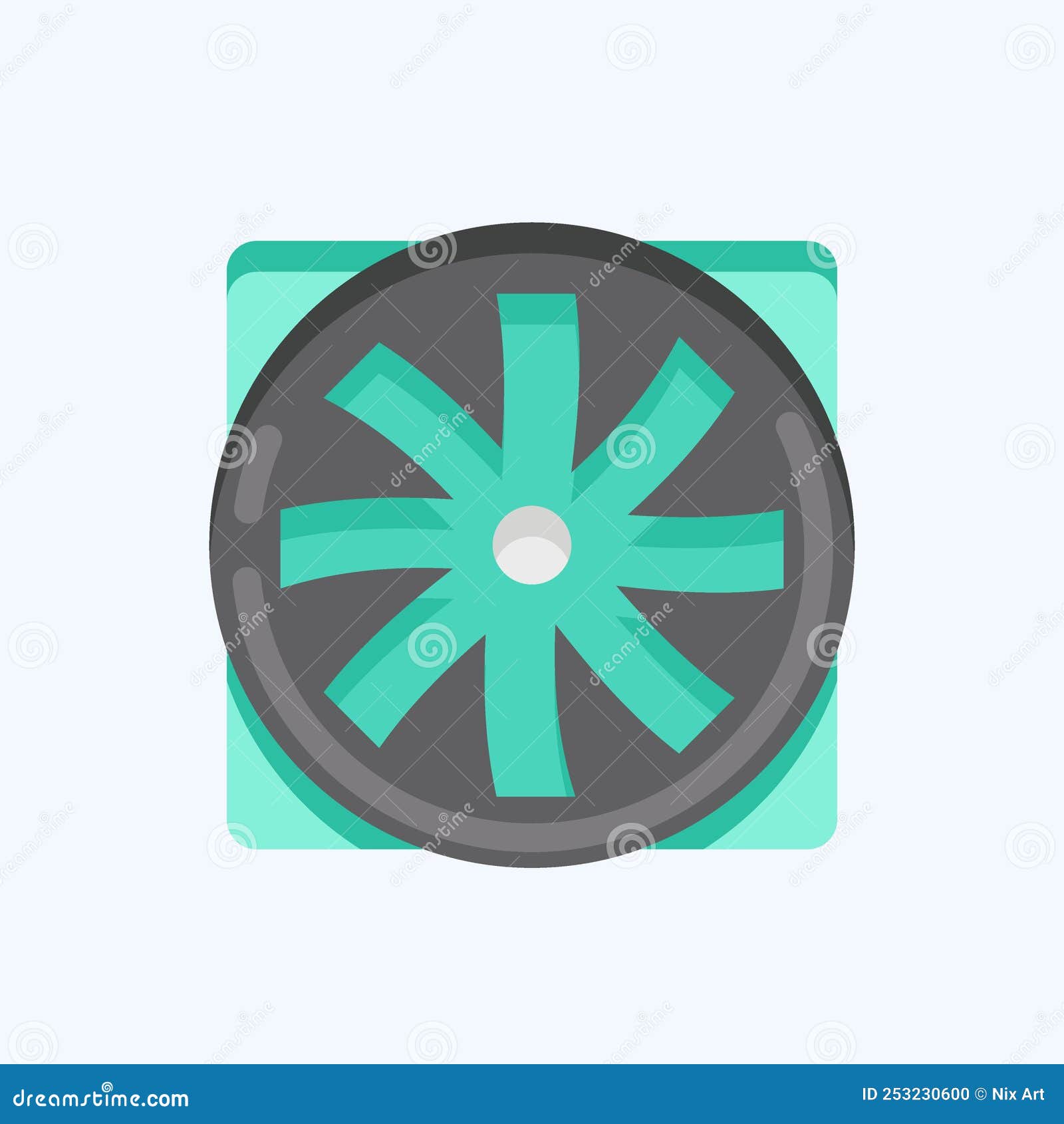Icon Fan. Suitable for Computer Components Symbol. Flat Style. Simple ...