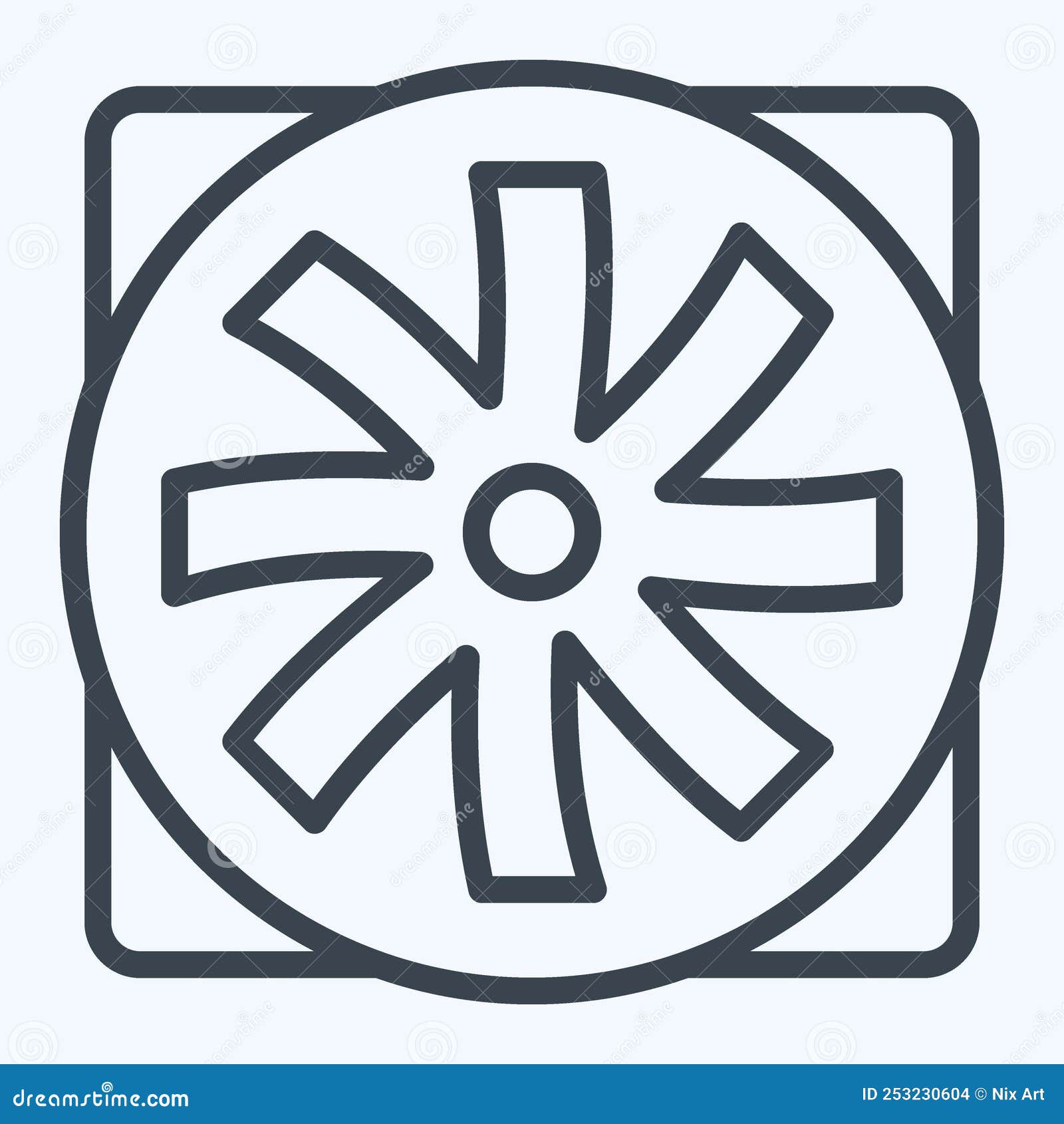 Icon Fan. Suitable for Computer Components Symbol. Line Style. Simple ...