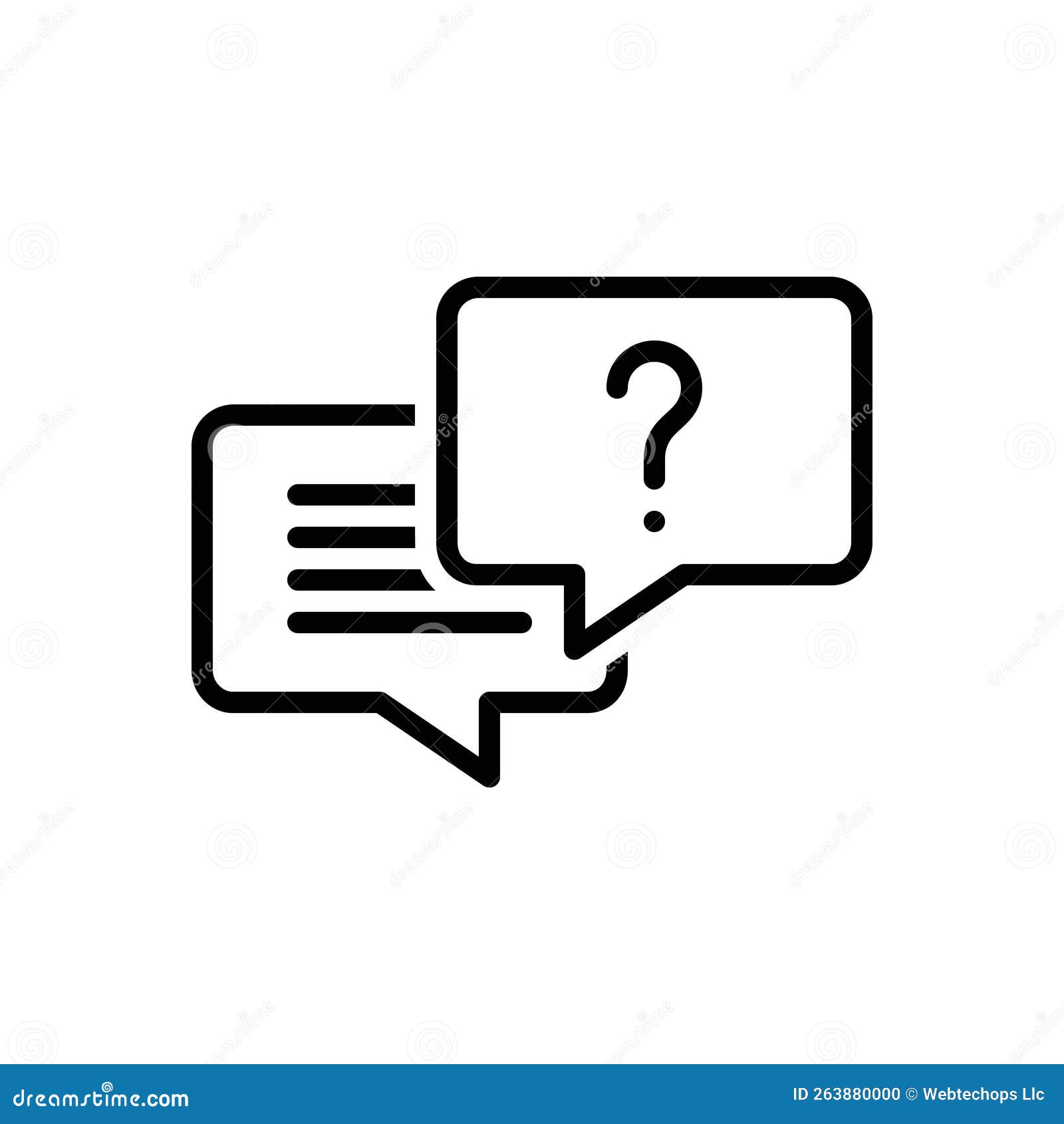 Black Line Icon for Faqs, Question and Mark Stock Vector - Illustration ...