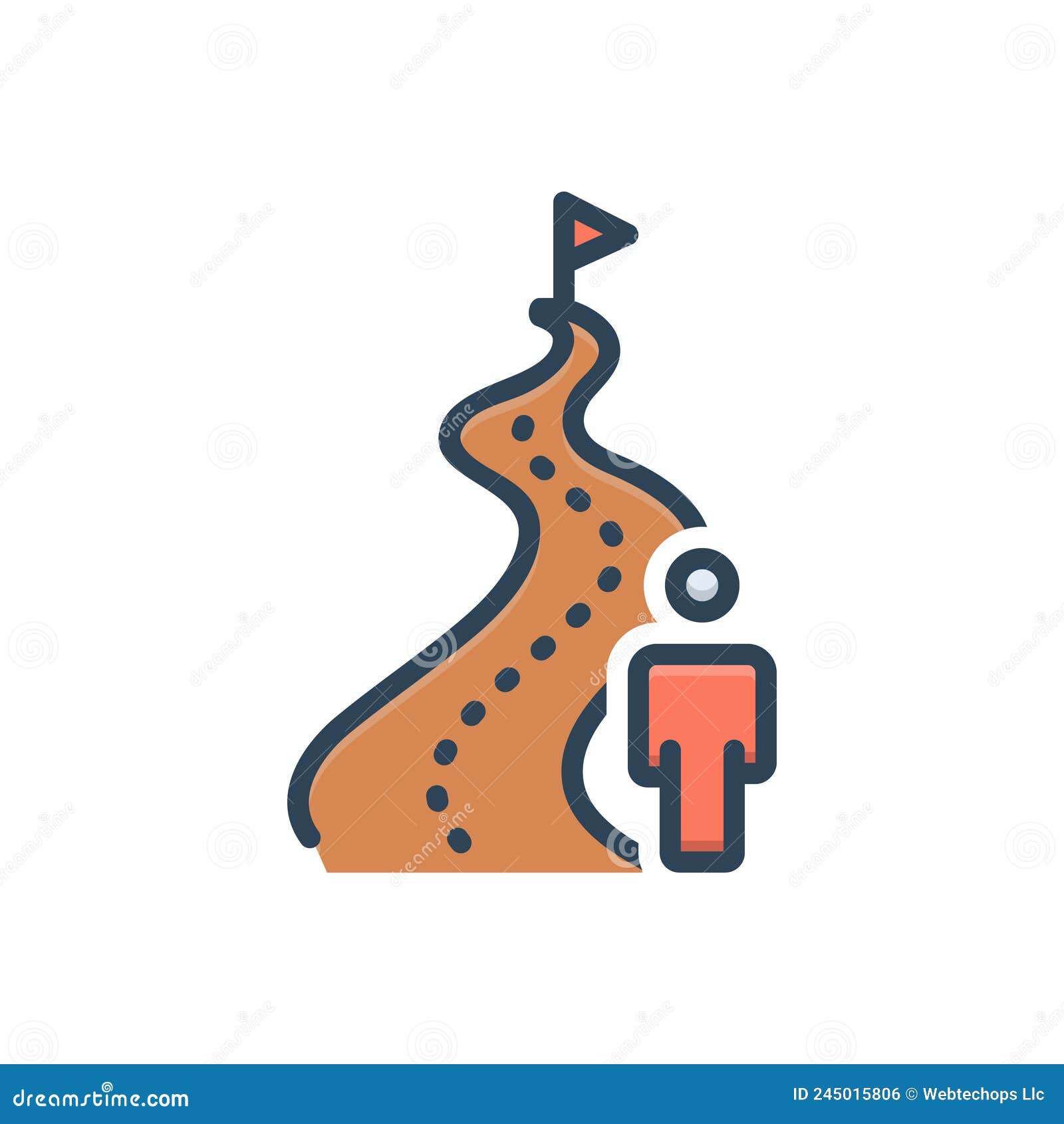 Color Illustration Icon for Far, Distant and Faraway Stock Illustration ...