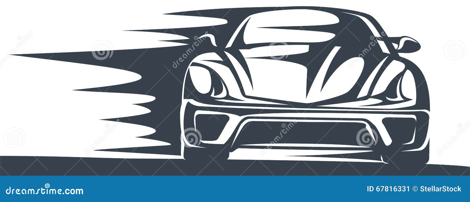 Icon of a Fast Racing Car in Motion Stock Vector - Illustration of ...