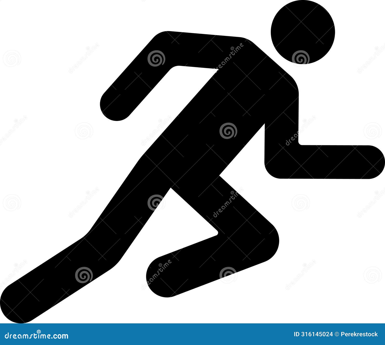 Icon of a Fast Running Man in the Form of a Human Silhouette Stock ...