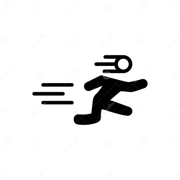 Black Solid Icon for Fast, Speed and Run Stock Vector - Illustration of ...