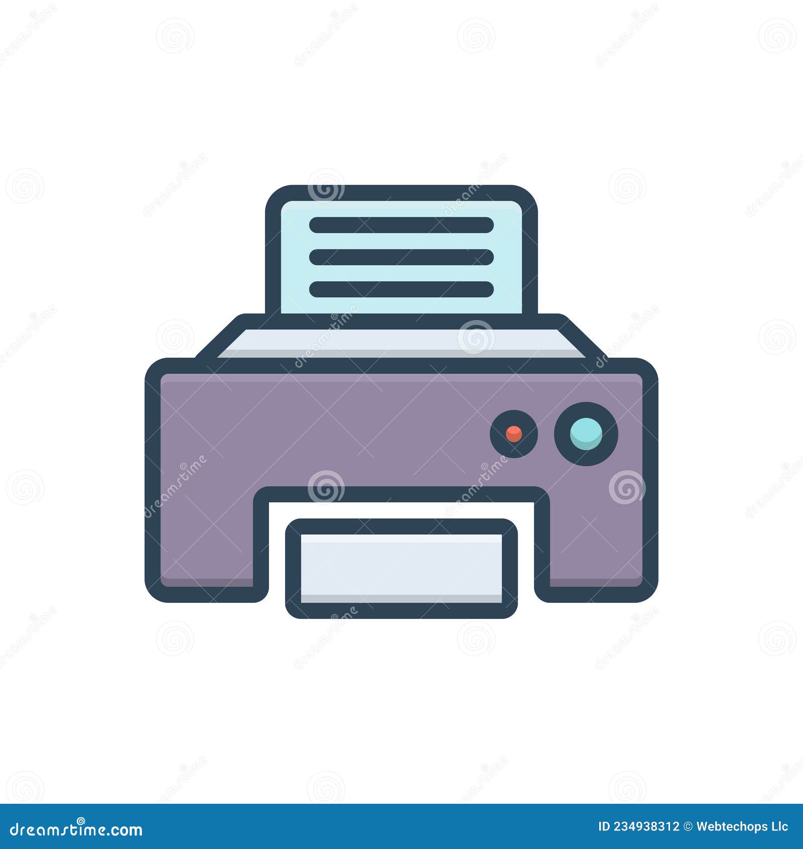 Color Illustration Icon for Fax Message, Telecommunications and ...