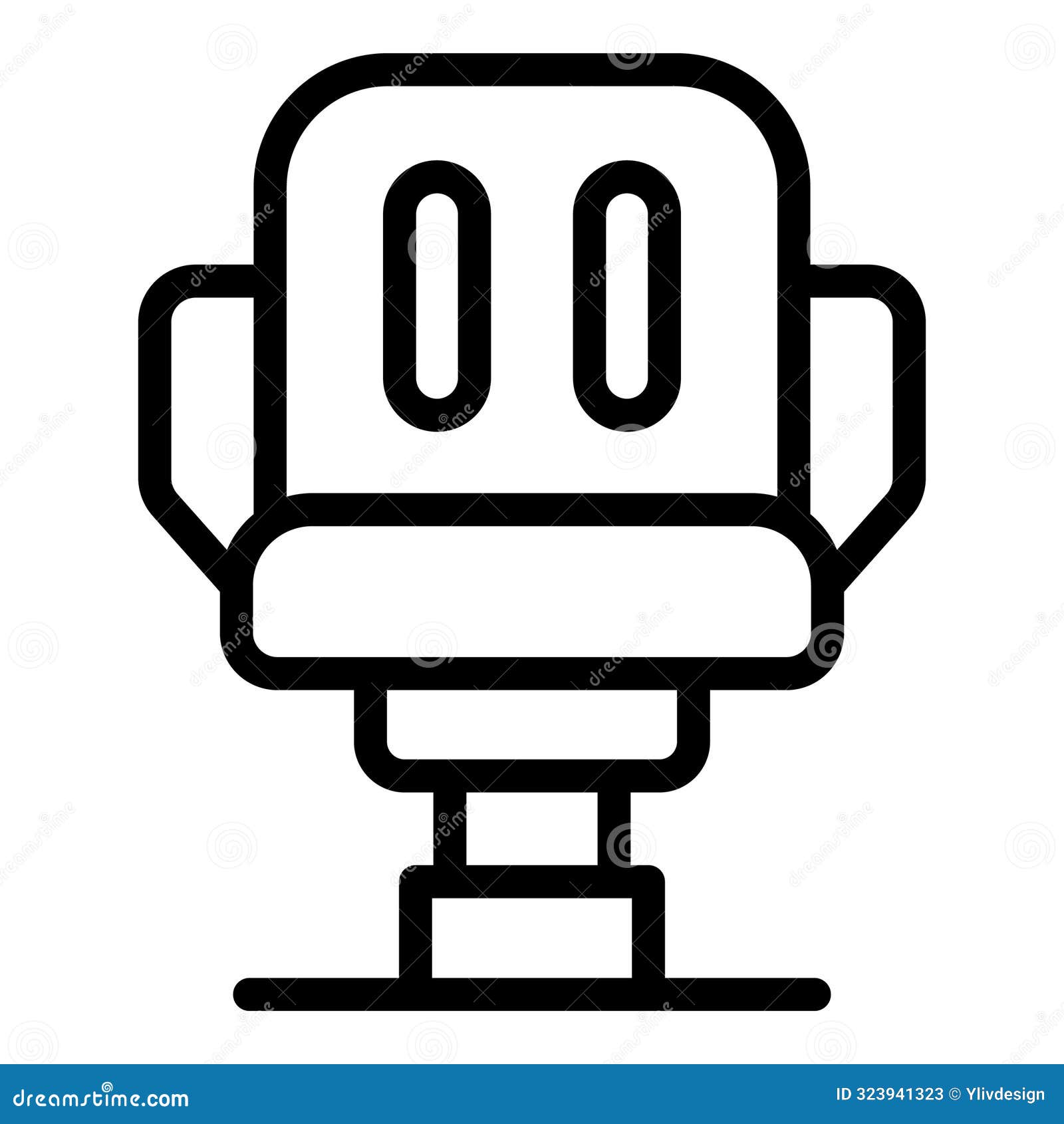 Comfortable Office Chair with Armrests and Adjustable Height Icon Stock ...