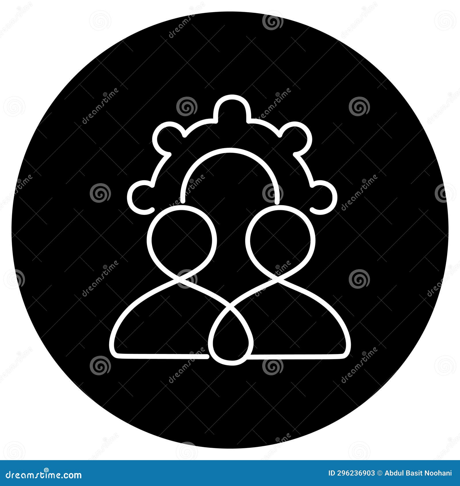 An Icon Featuring Two Individuals Under a Half Gear, Representing ...