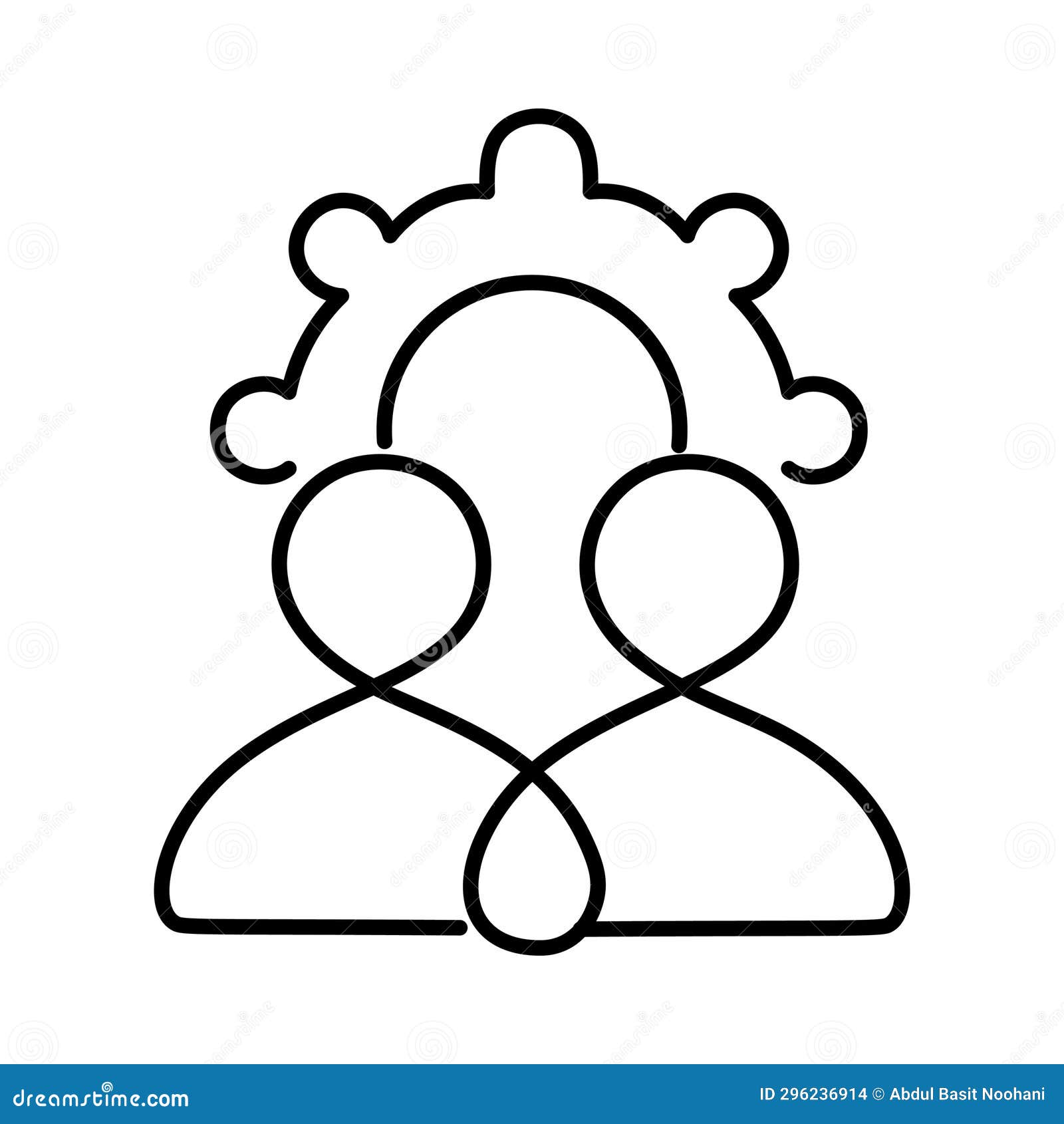 An Icon Featuring Two Individuals Under a Half Gear, Representing ...