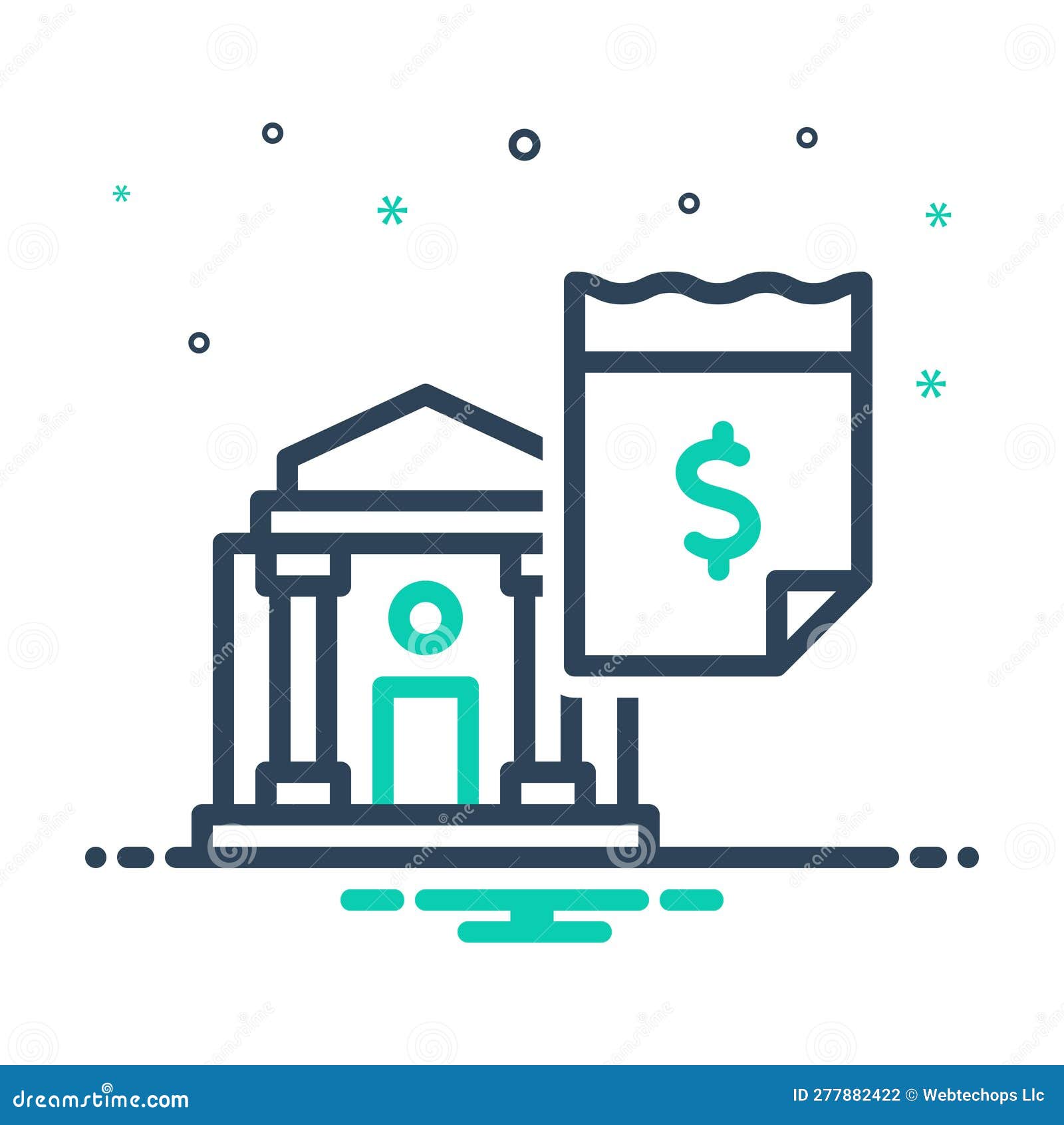 Mix Icon for Fees, Bank and Bill Stock Illustration - Illustration of ...