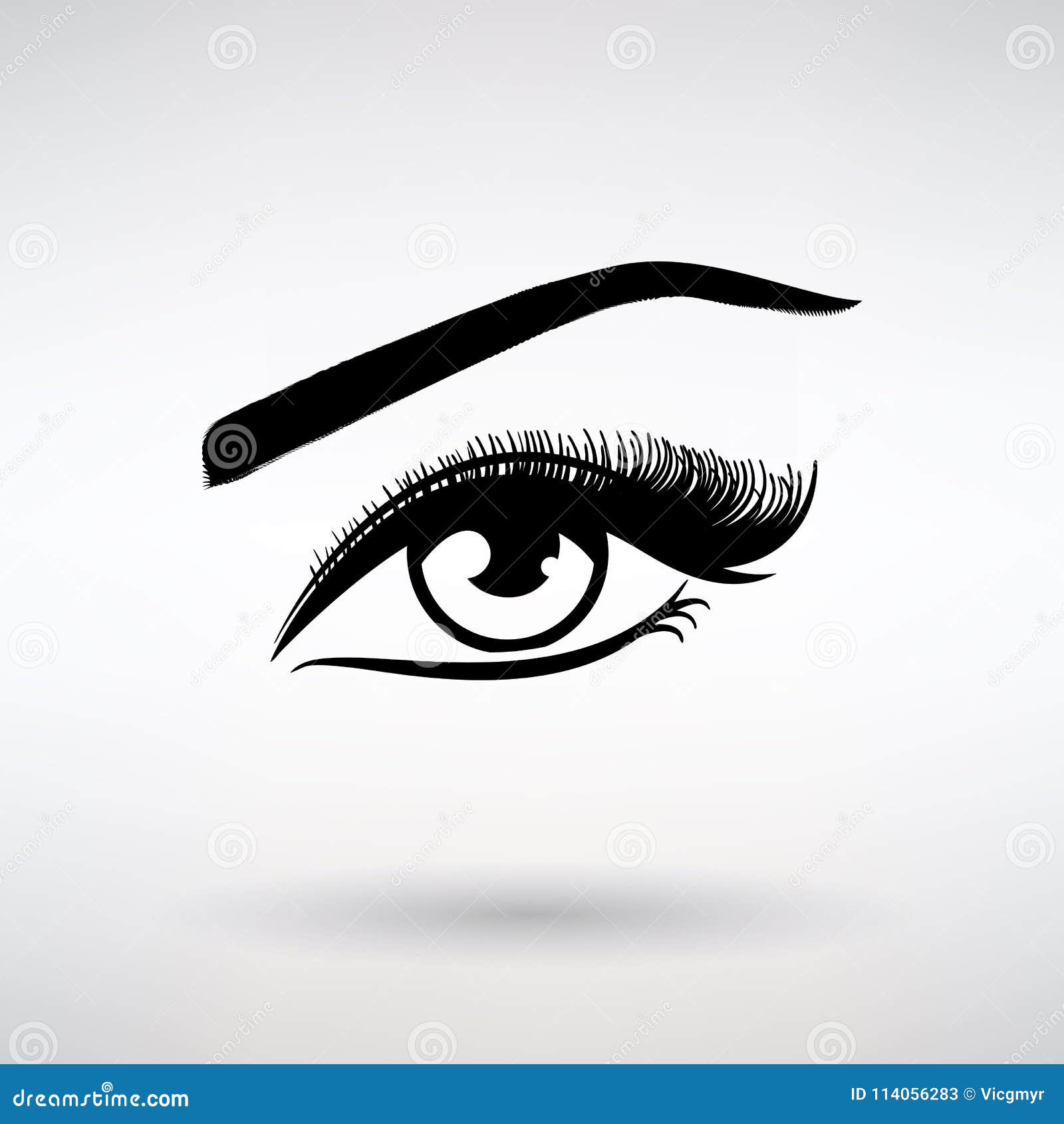 Icon Female Eye with Long Eyelashes Stock Vector - Illustration of ...