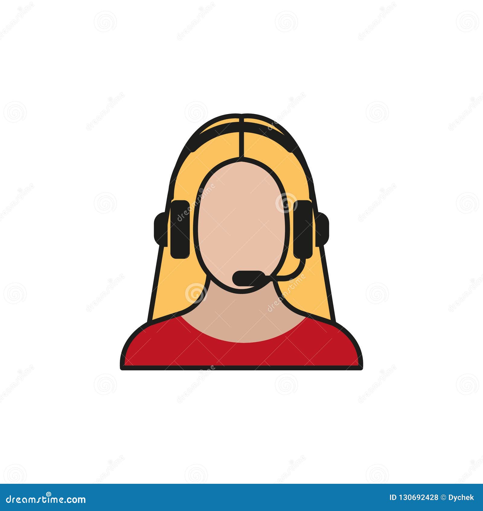 Icon Female Operator. Simple Vector Illustration. Stock Vector ...