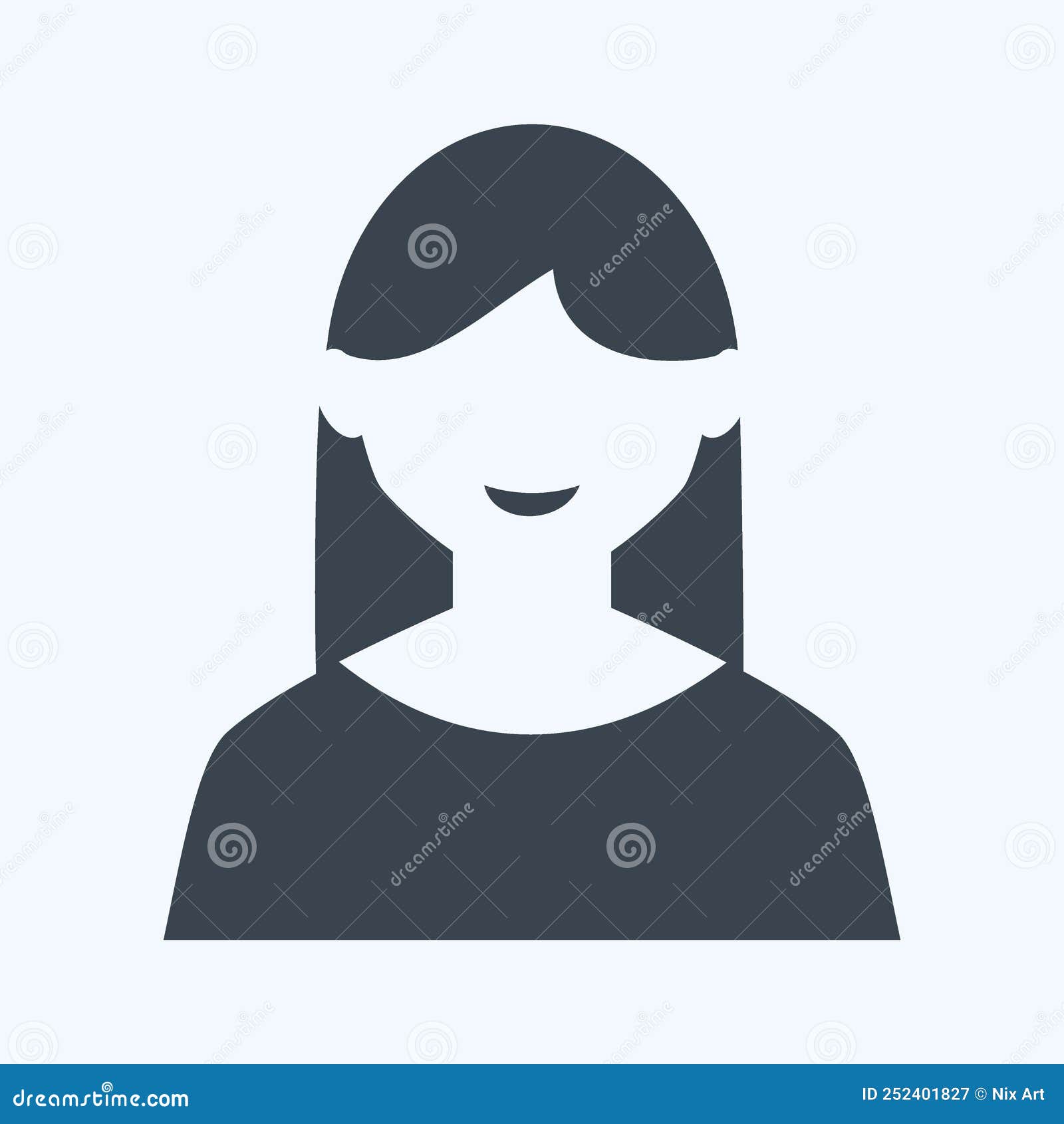 Icon Female User. Suitable for Web Interface Symbol. Glyph Style ...
