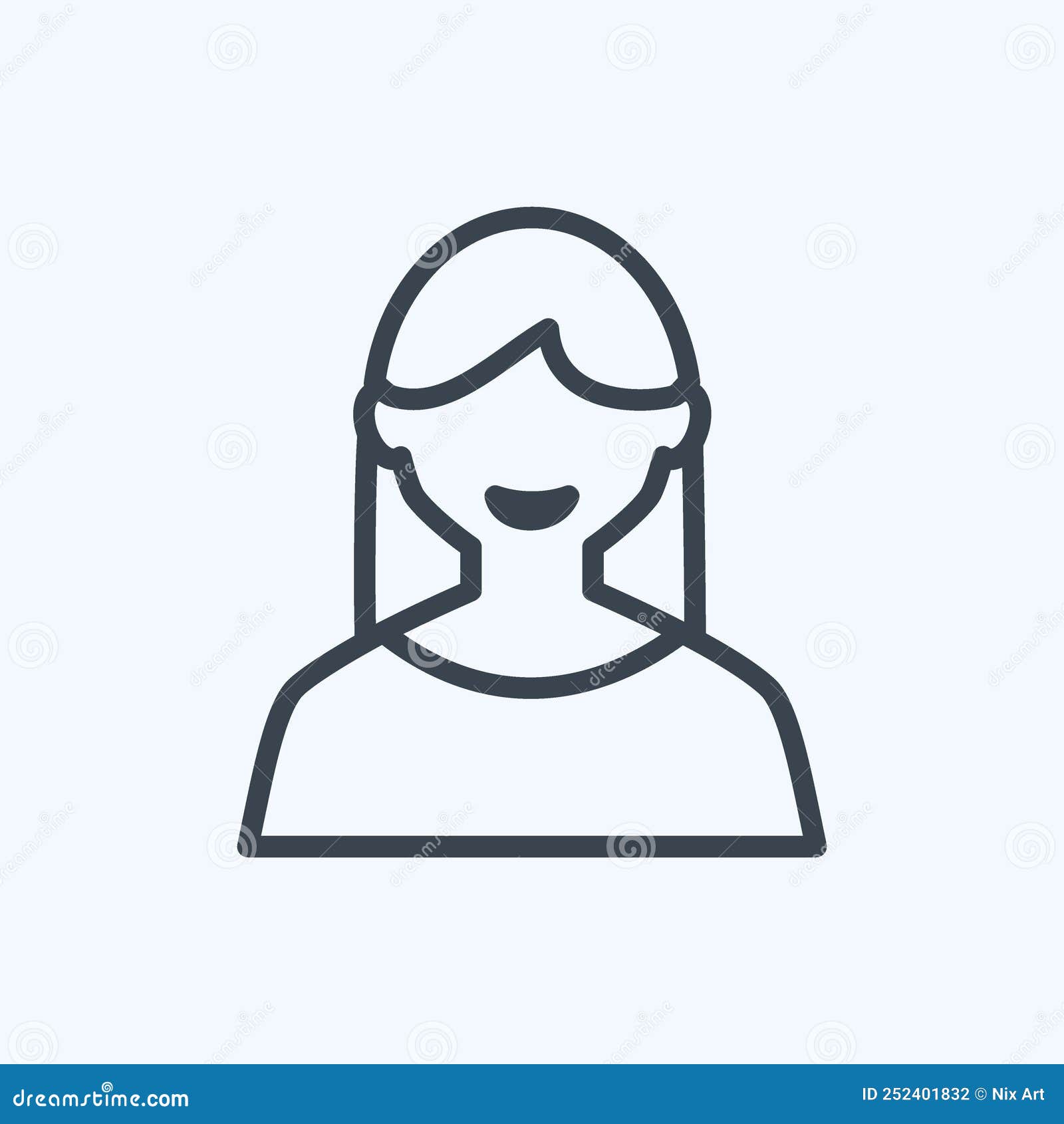 Icon Female User. Suitable for Web Interface Symbol. Line Style. Simple ...
