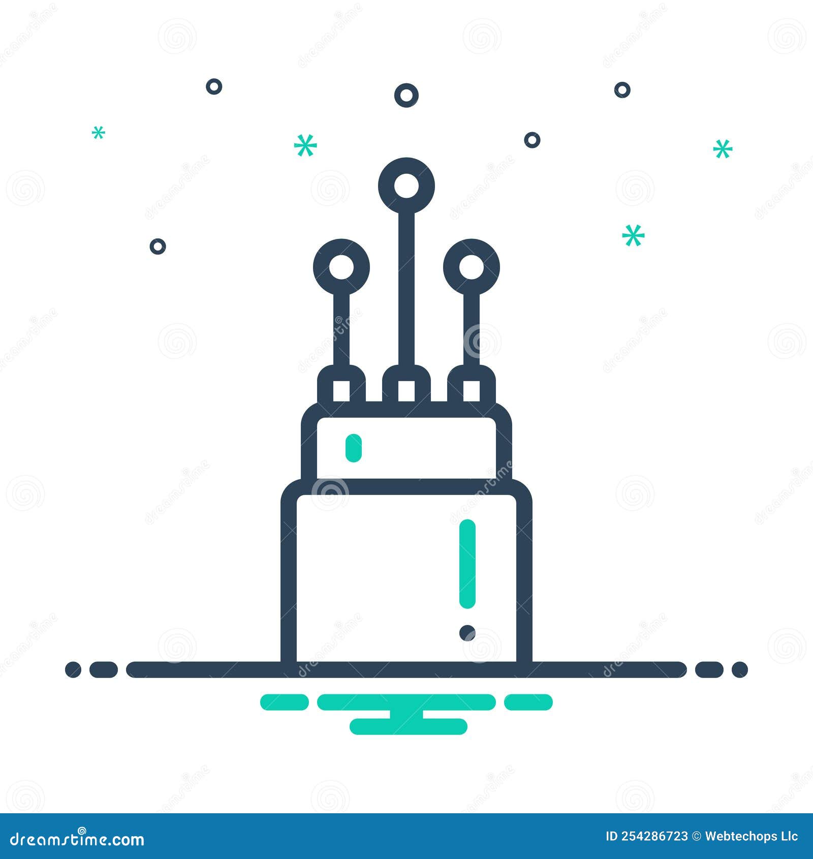 Mix Icon for Fibre, Cable and Electrical Stock Illustration ...