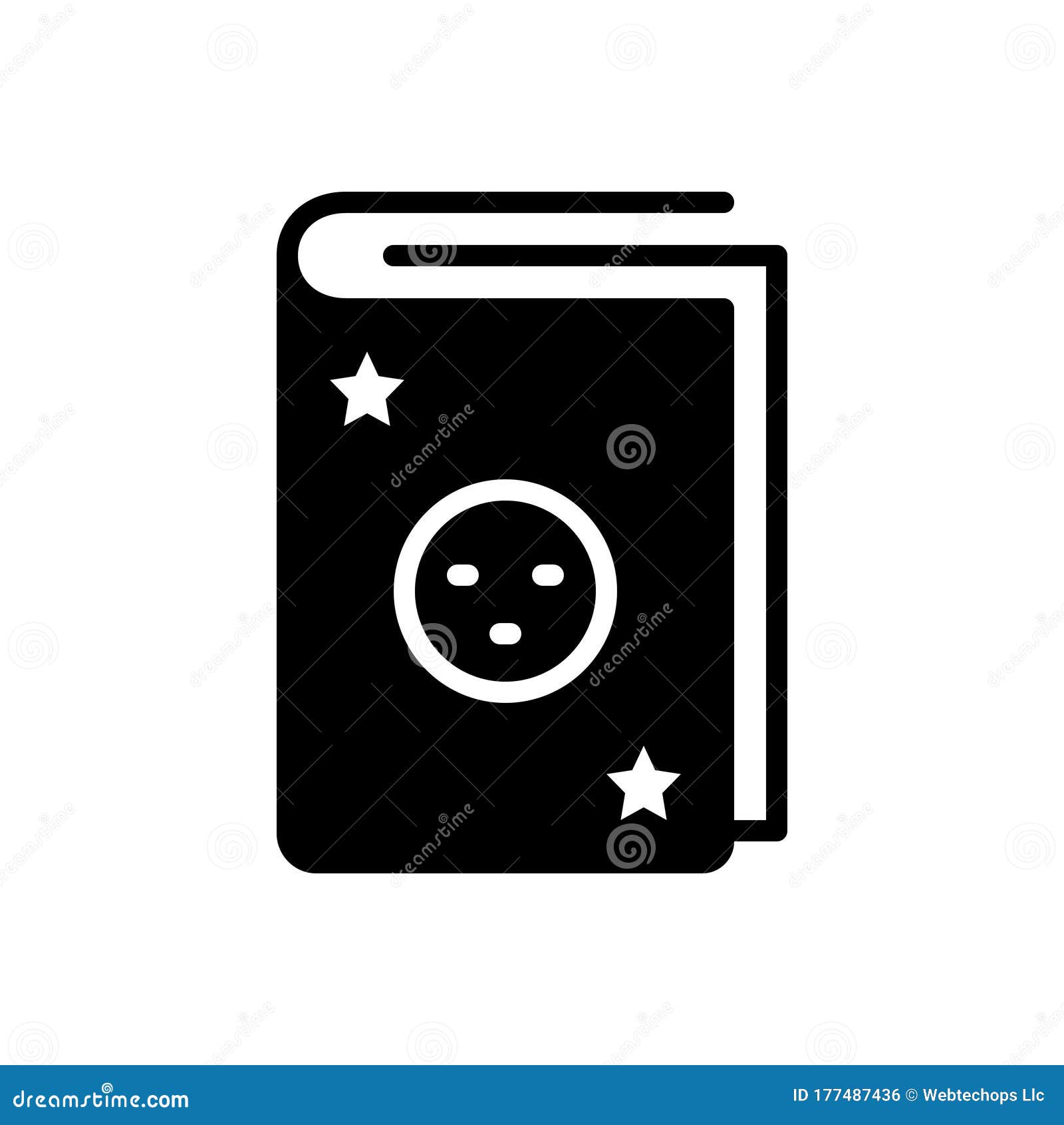 Black Solid Icon for Fiction, Novel and Myth Stock Vector ...