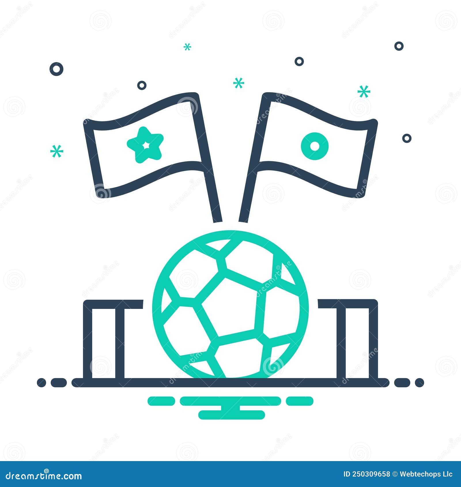 Mix Icon for Final, Champion and Flagpole Stock Illustration ...