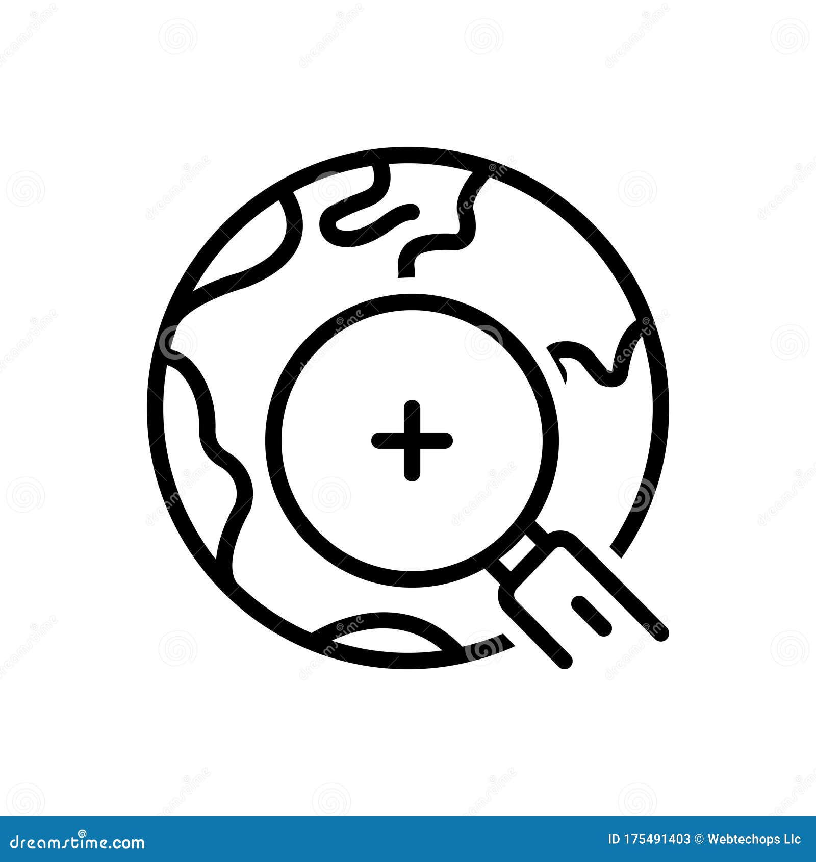 Black Line Icon for Find, Discover and Observe Stock Illustration ...