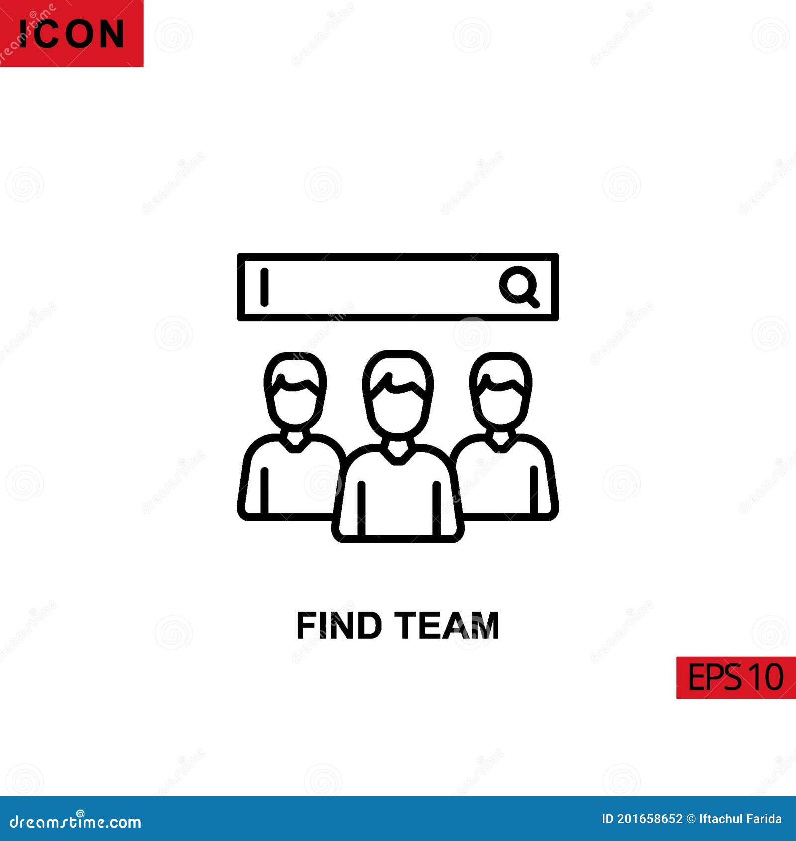 Icon Find Team with Template Web. Outline, Line or Linear Vector Icon ...