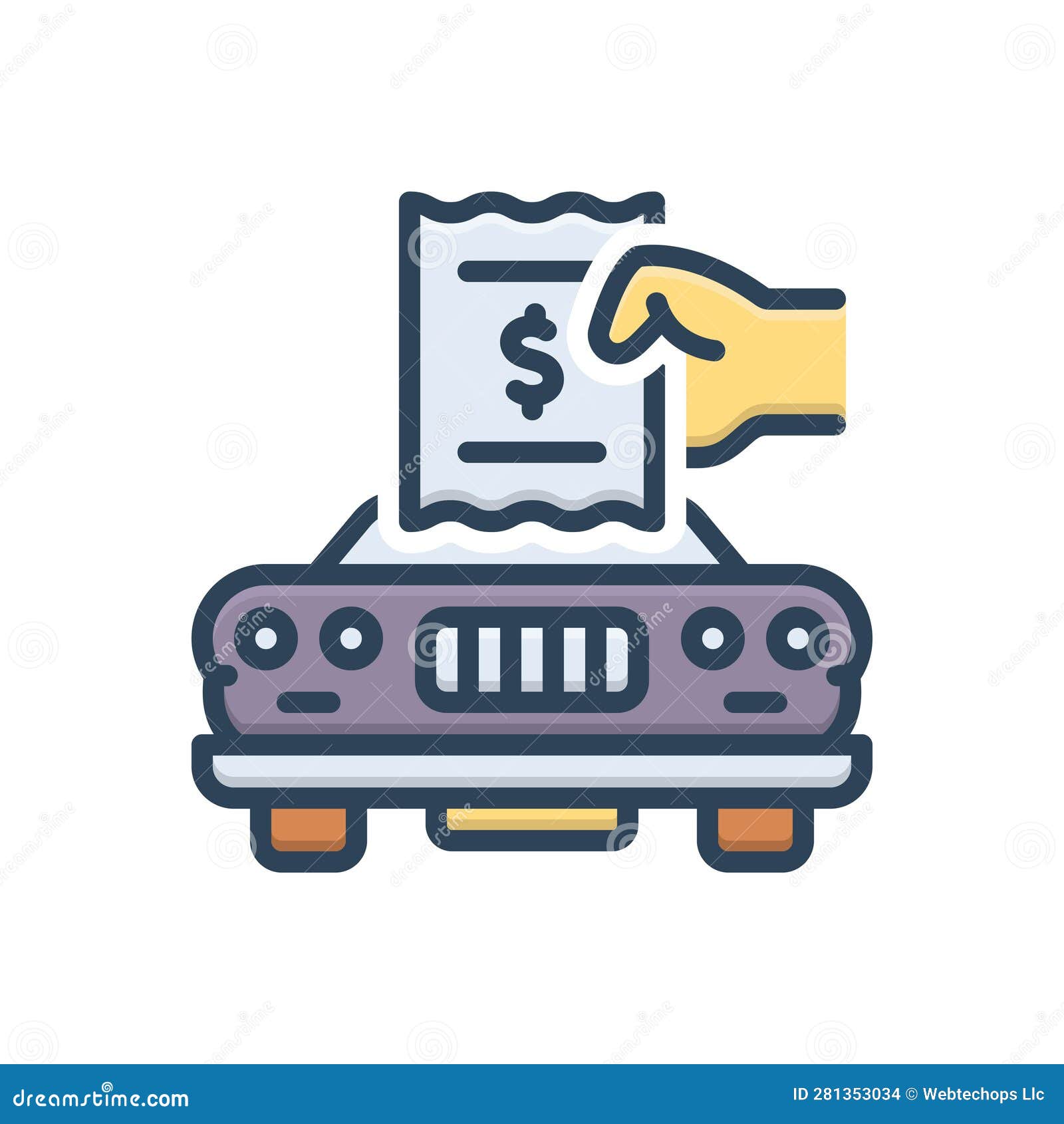 Color Illustration Icon for Fine, Invoices and Fee Stock Illustration ...