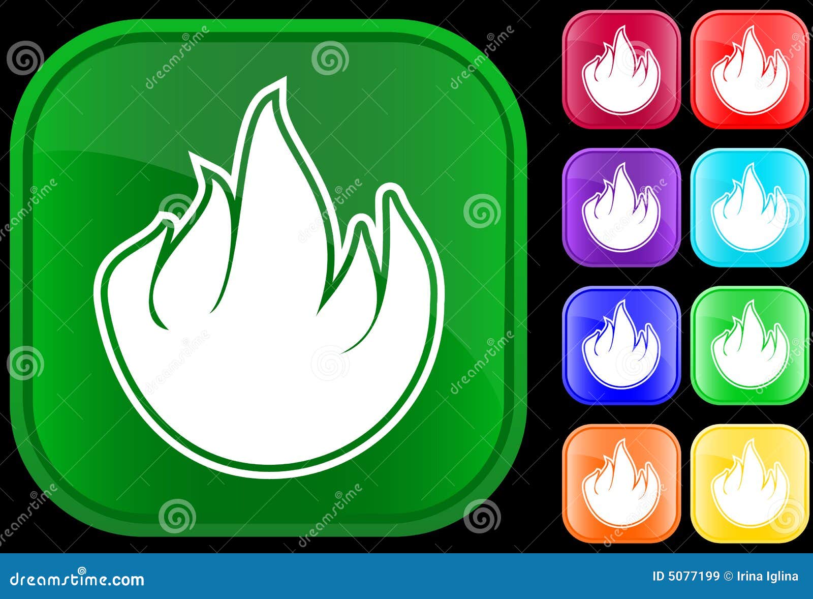 Icon of fire stock vector. Illustration of element, igniting - 5077199