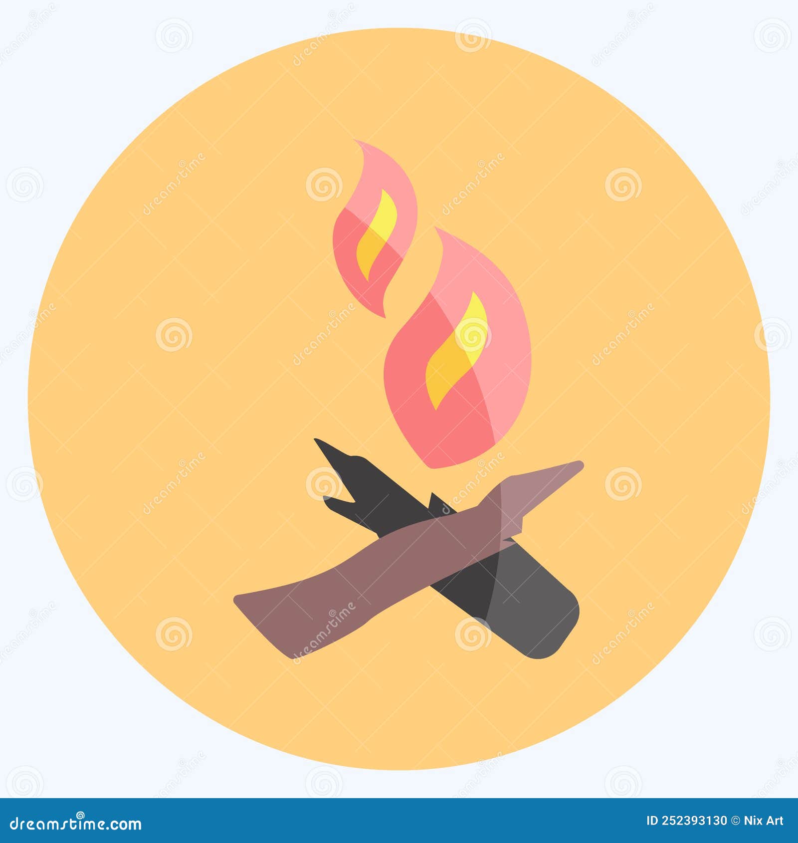 Icon Fire. Suitable for Wild West Symbol. Flat Style. Simple Design ...