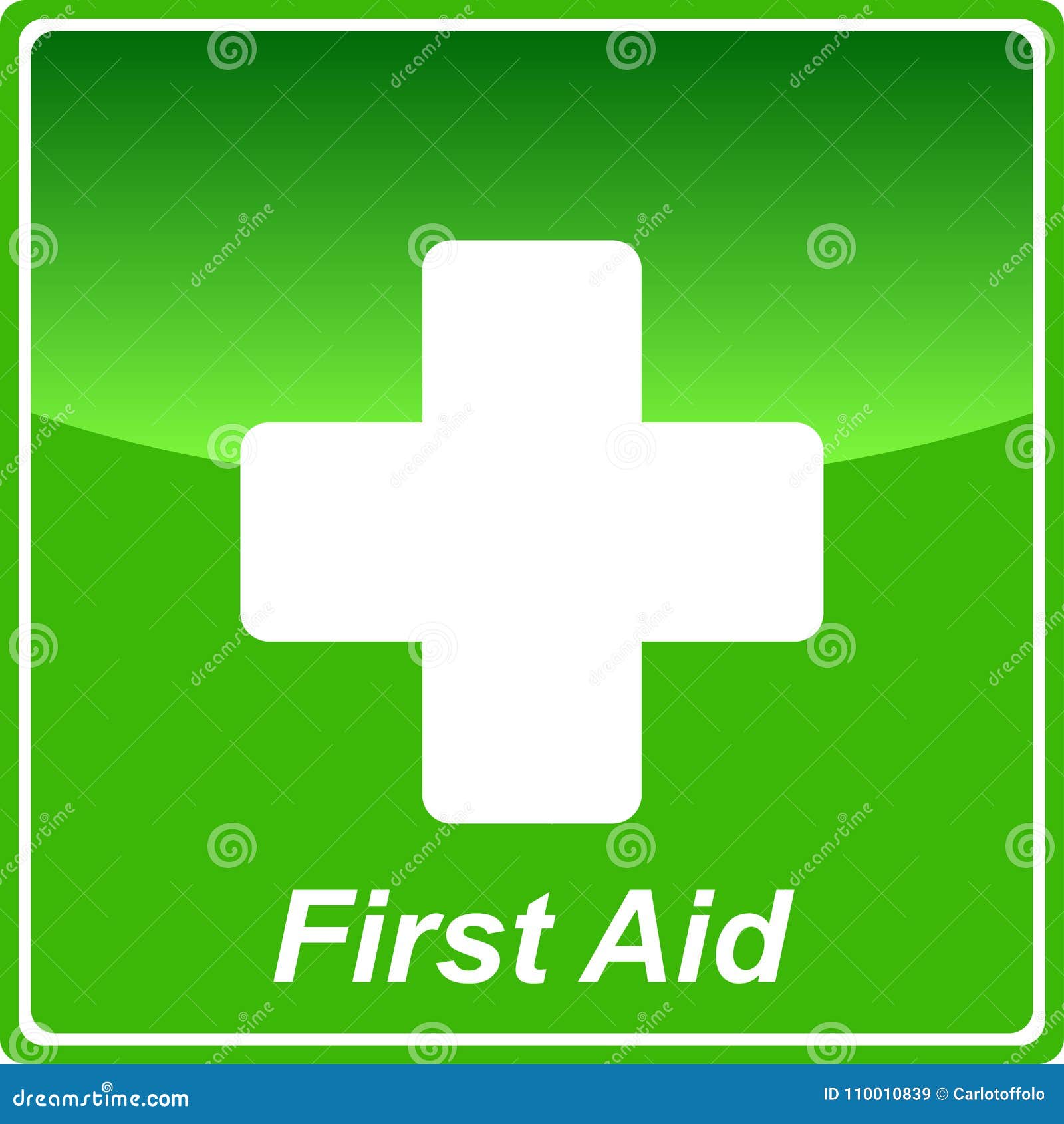 First Aid Green Icon - Vector Stock Vector - Illustration of text ...