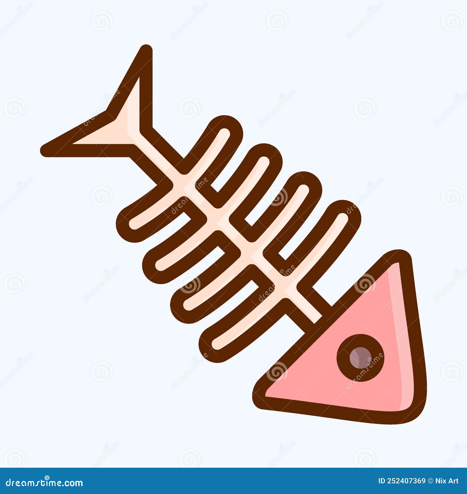 Icon Fish Bone. Suitable for Seafood Symbol. Flat Style. Simple Design Editable. Design Template ...
