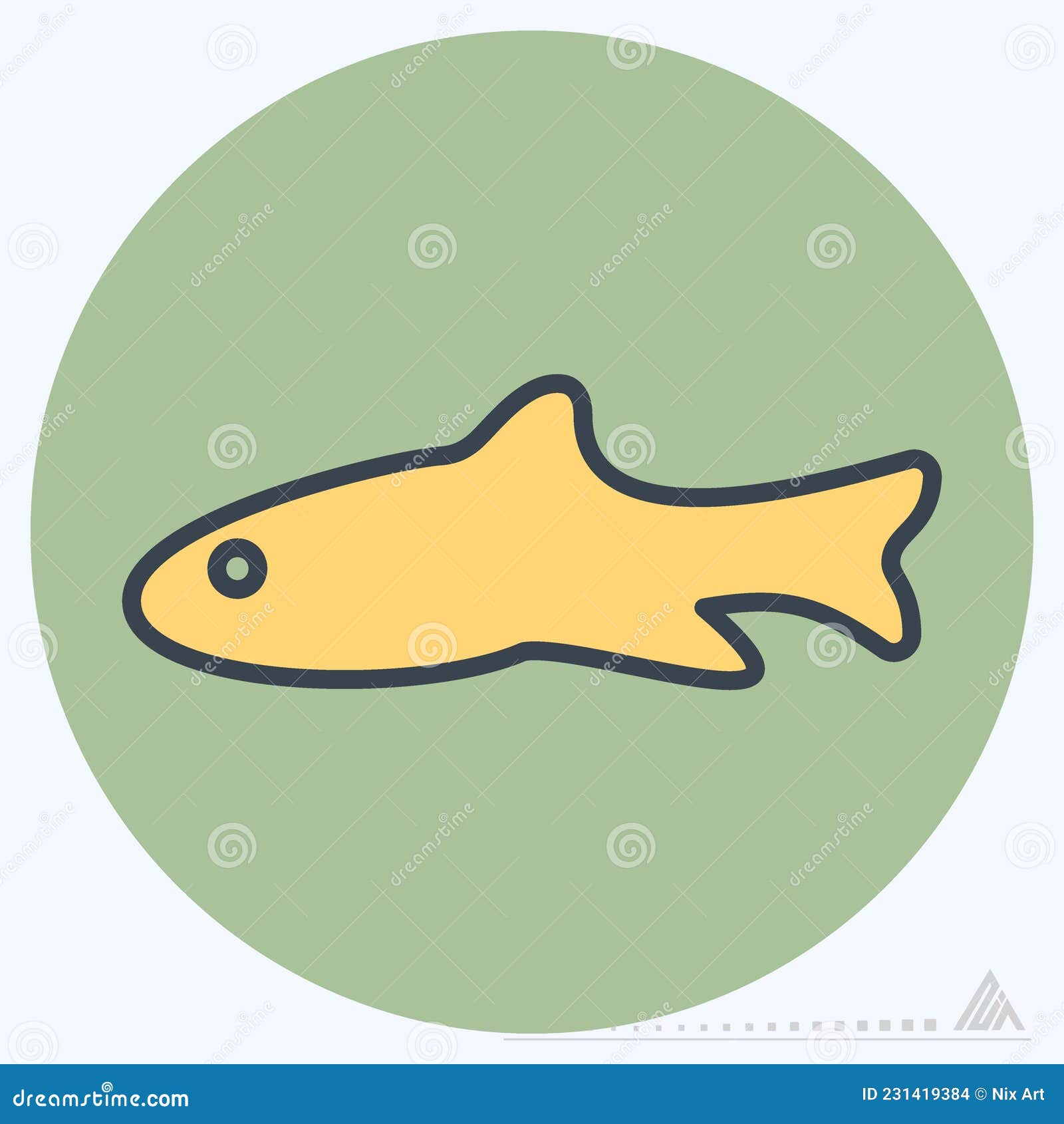 Icon Fish - Two Tone Style stock vector. Illustration of black - 231419384