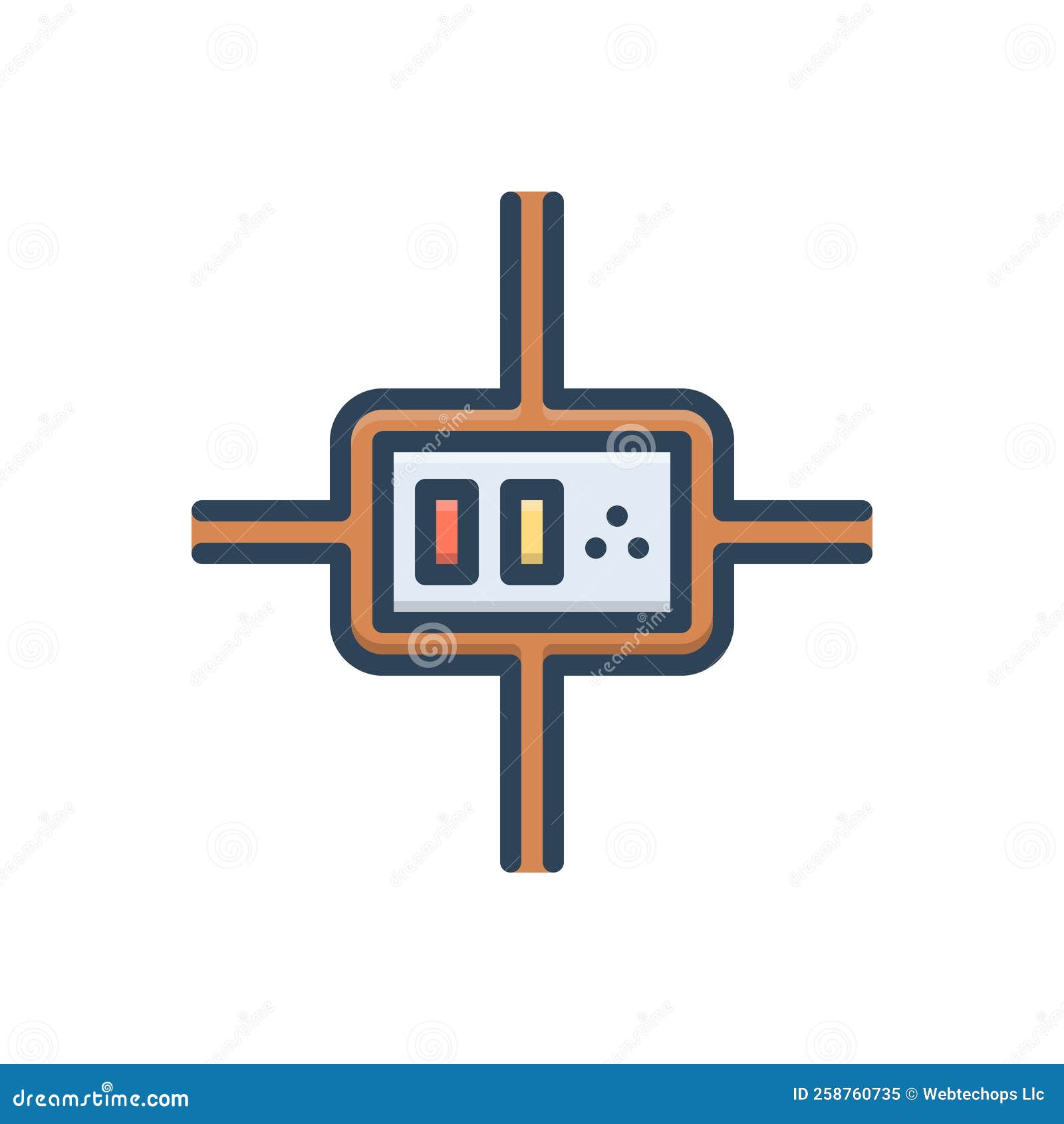 Color Illustration Icon for Fitting, Attachment and Connection Stock ...