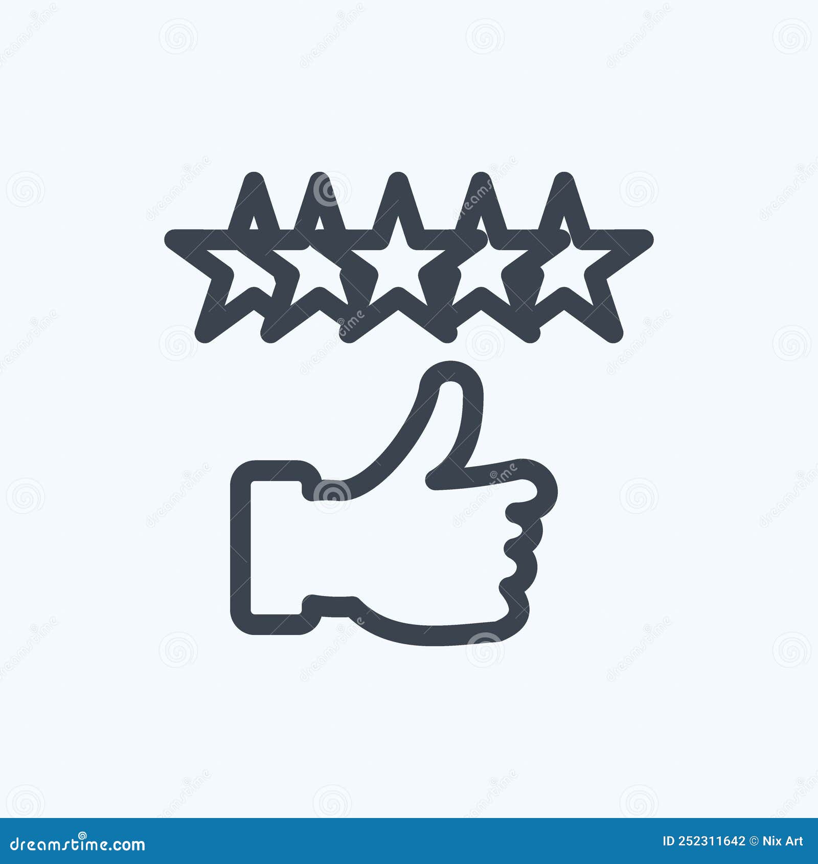 Icon Five Stars. Suitable for Feedback Symbol. Line Style. Simple ...