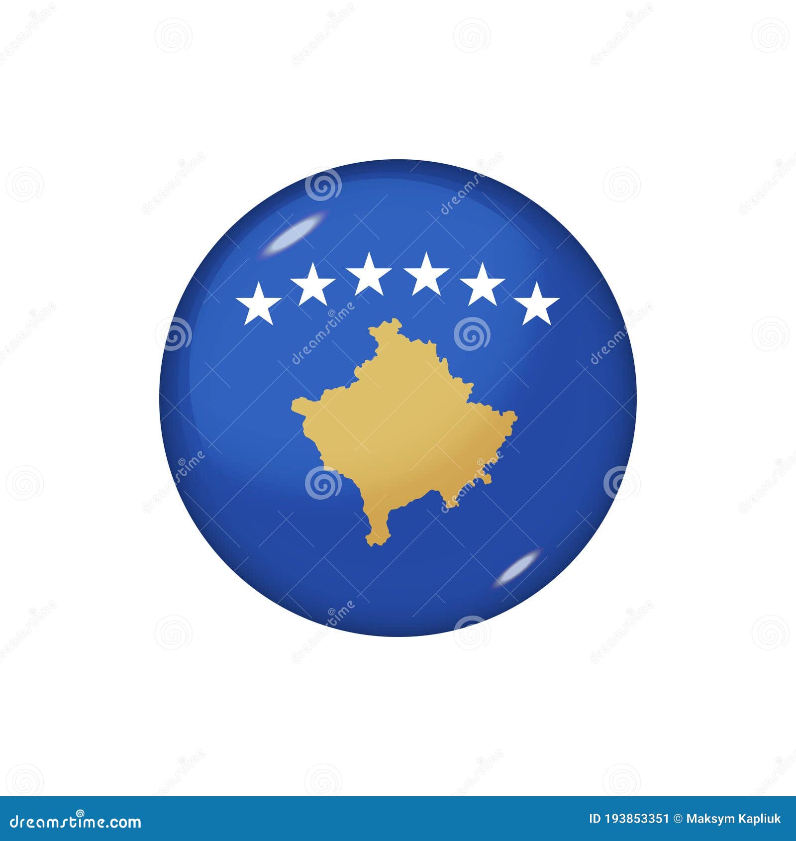 Kosovo Round Flag Seamless Pattern. Kosovan Background. Vector Circle ...