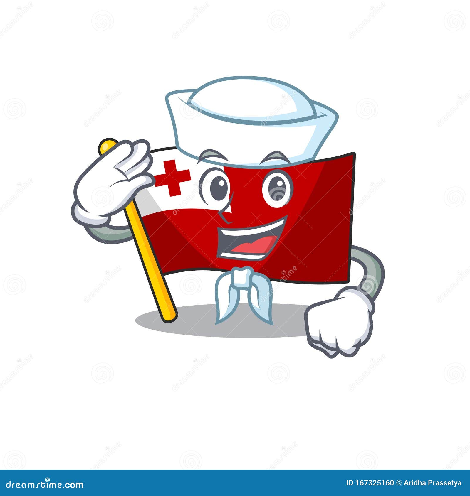 An Icon of Flag Tonga Scroll Sailor Cartoon Character Wearing Hat Stock ...