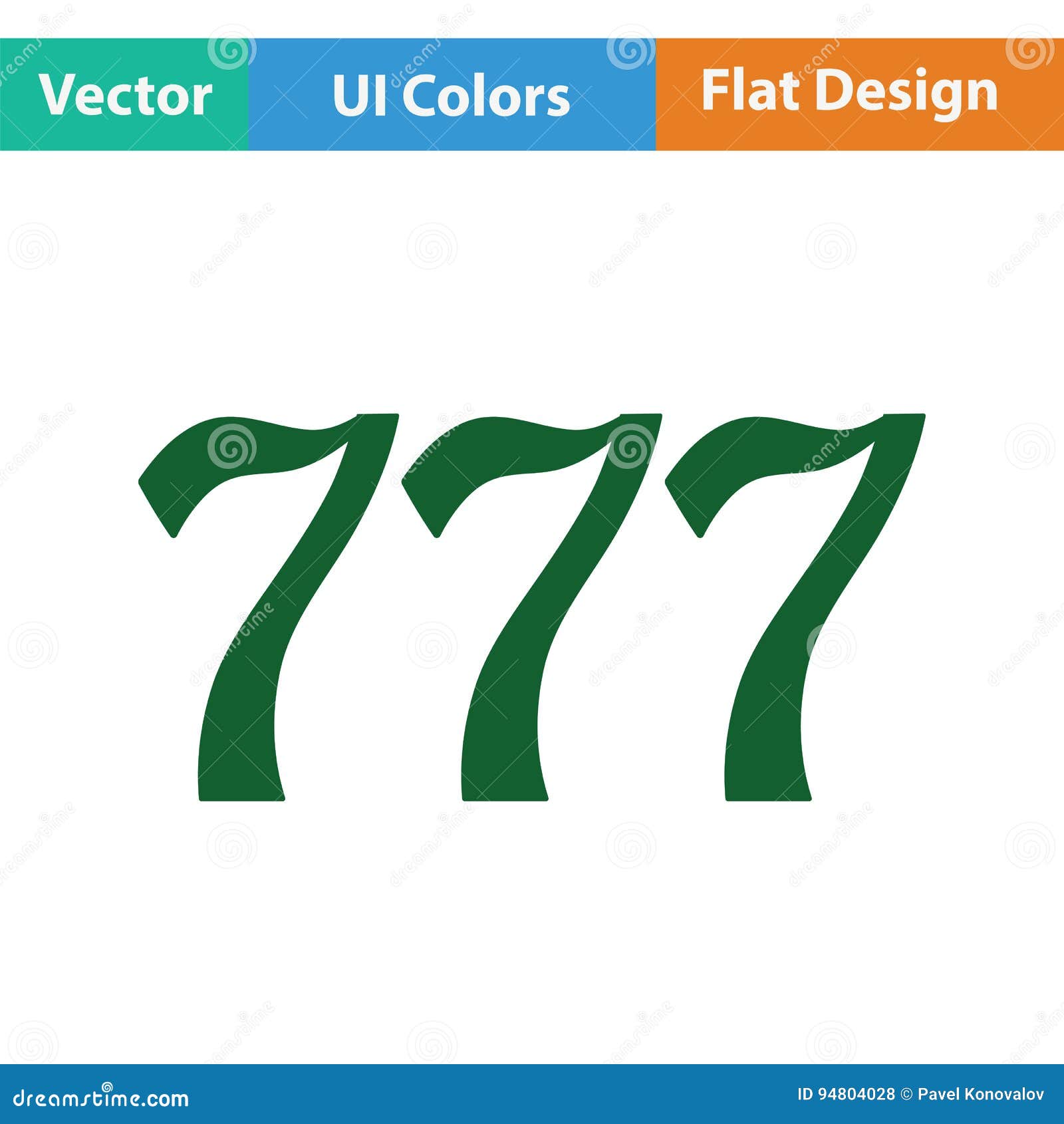 777 icon stock vector. Illustration of isolated, color - 94804028