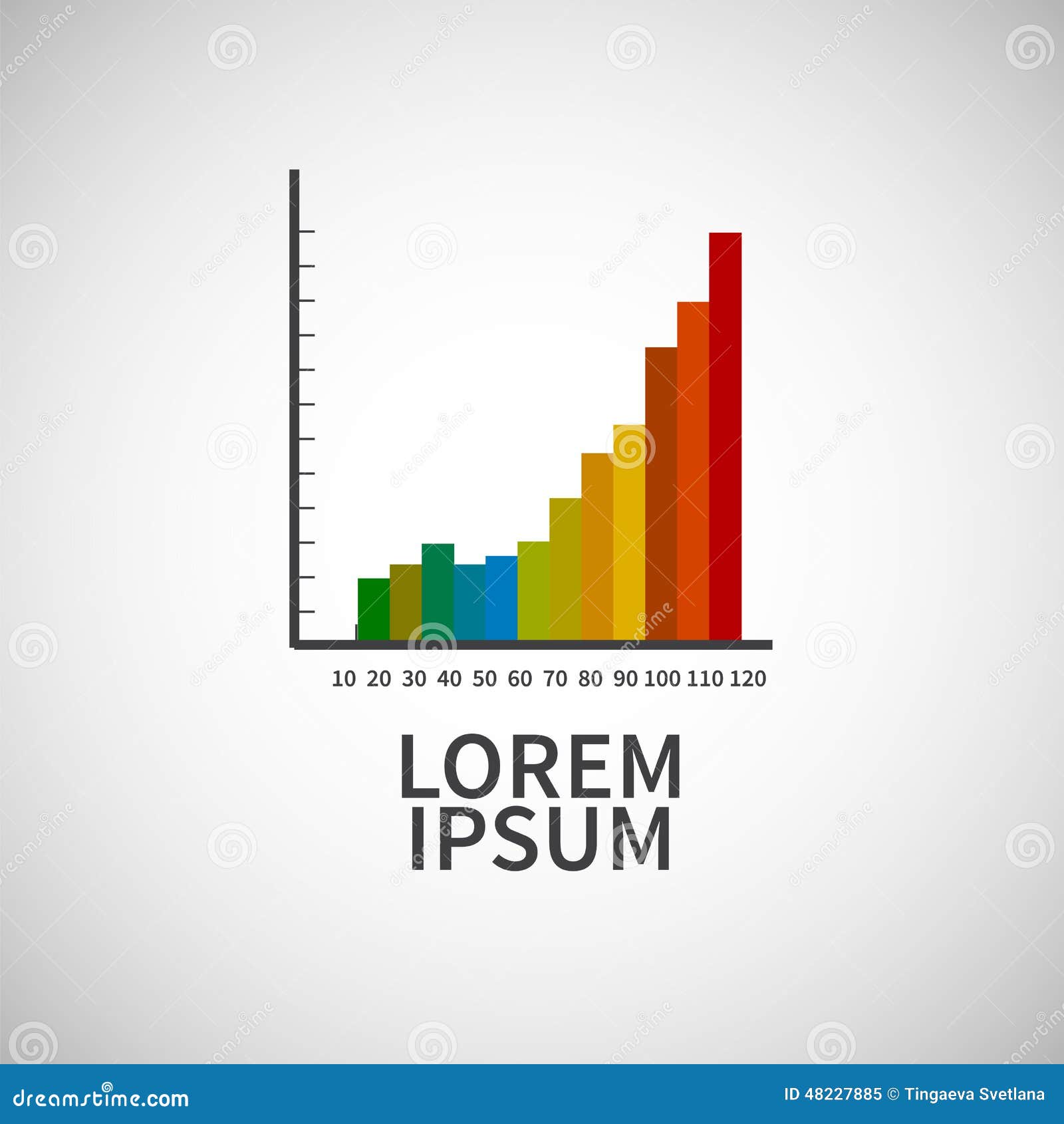 Flat Graph Rising Logo And Visiting Card Template. Busienss Concept ...