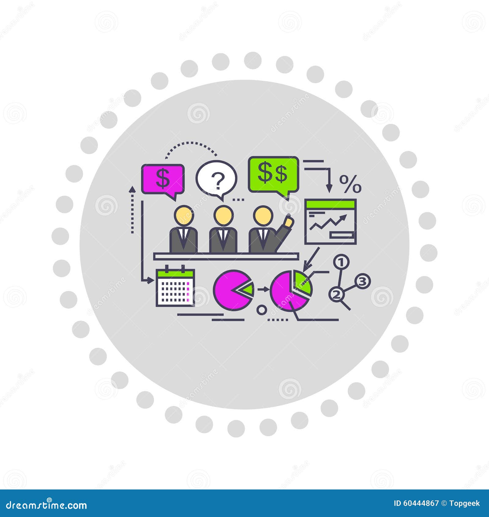 Icon Flat Style Design Performance Analysis Stock Vector - Illustration ...