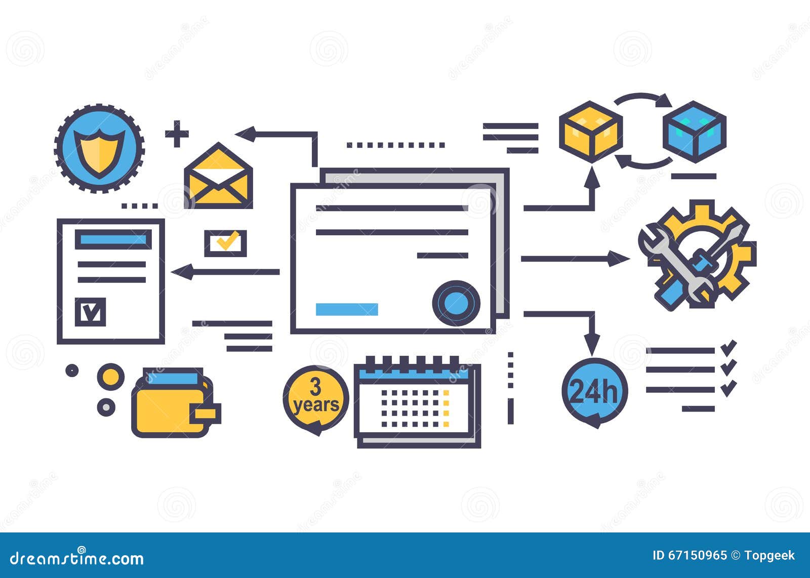 Icon Flat Style Design Quality Service Stock Vector - Illustration of ...
