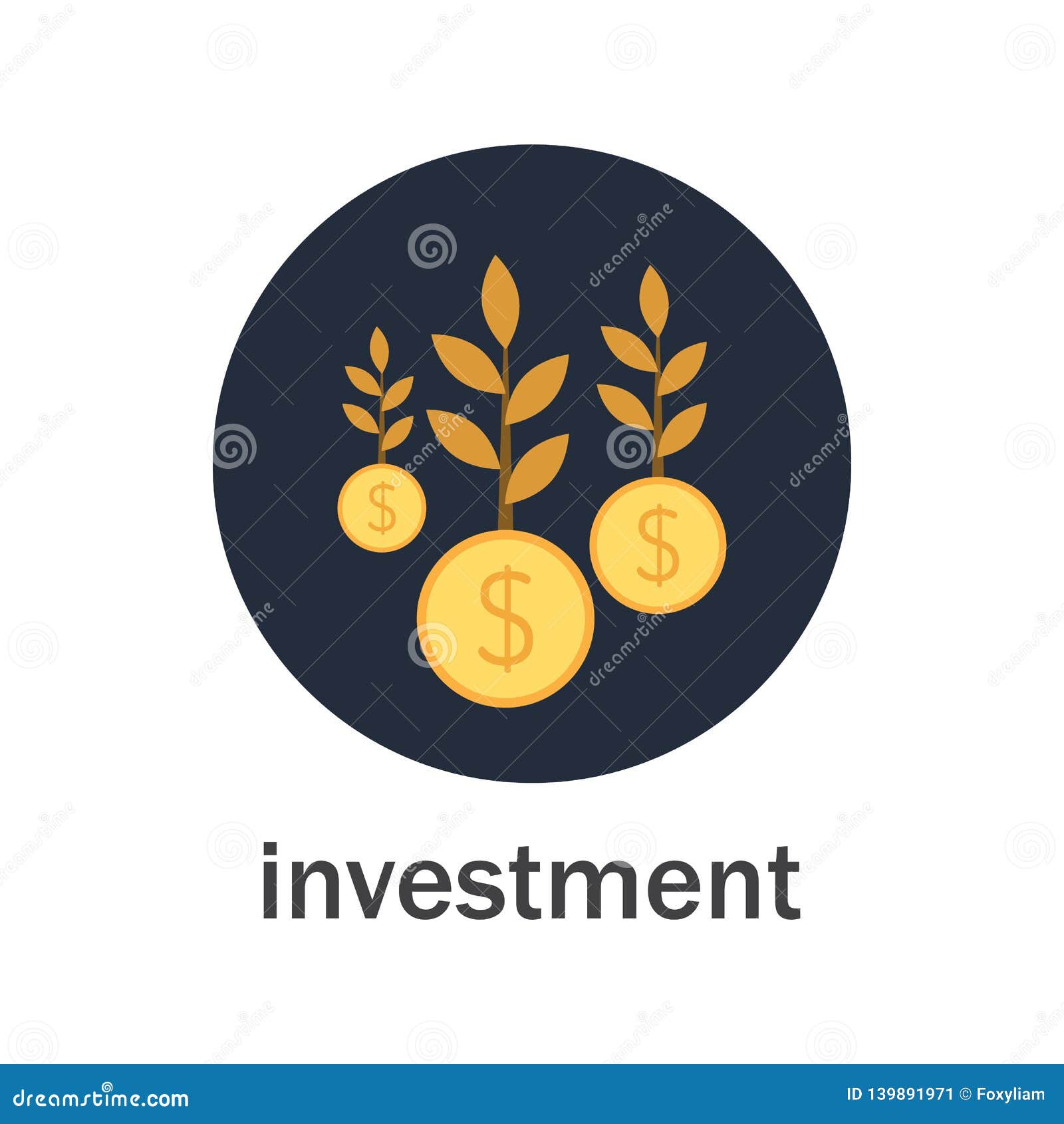 Investment with money tree stock vector. Illustration of dollar - 139891971