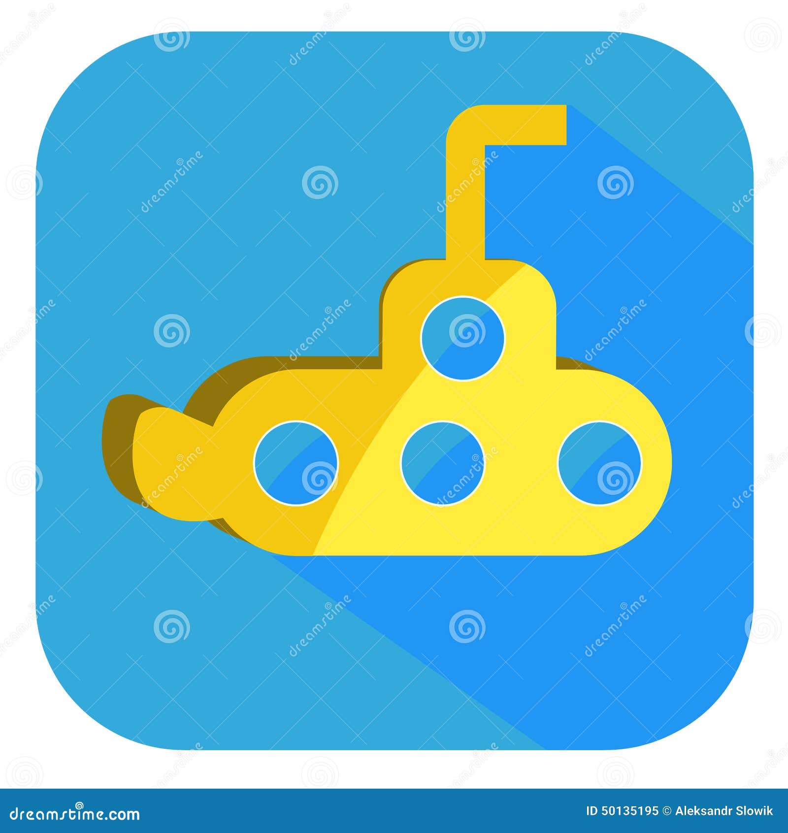 Icon Flat Yellow Submarine Vector Stock Vector - Illustration of ocean ...