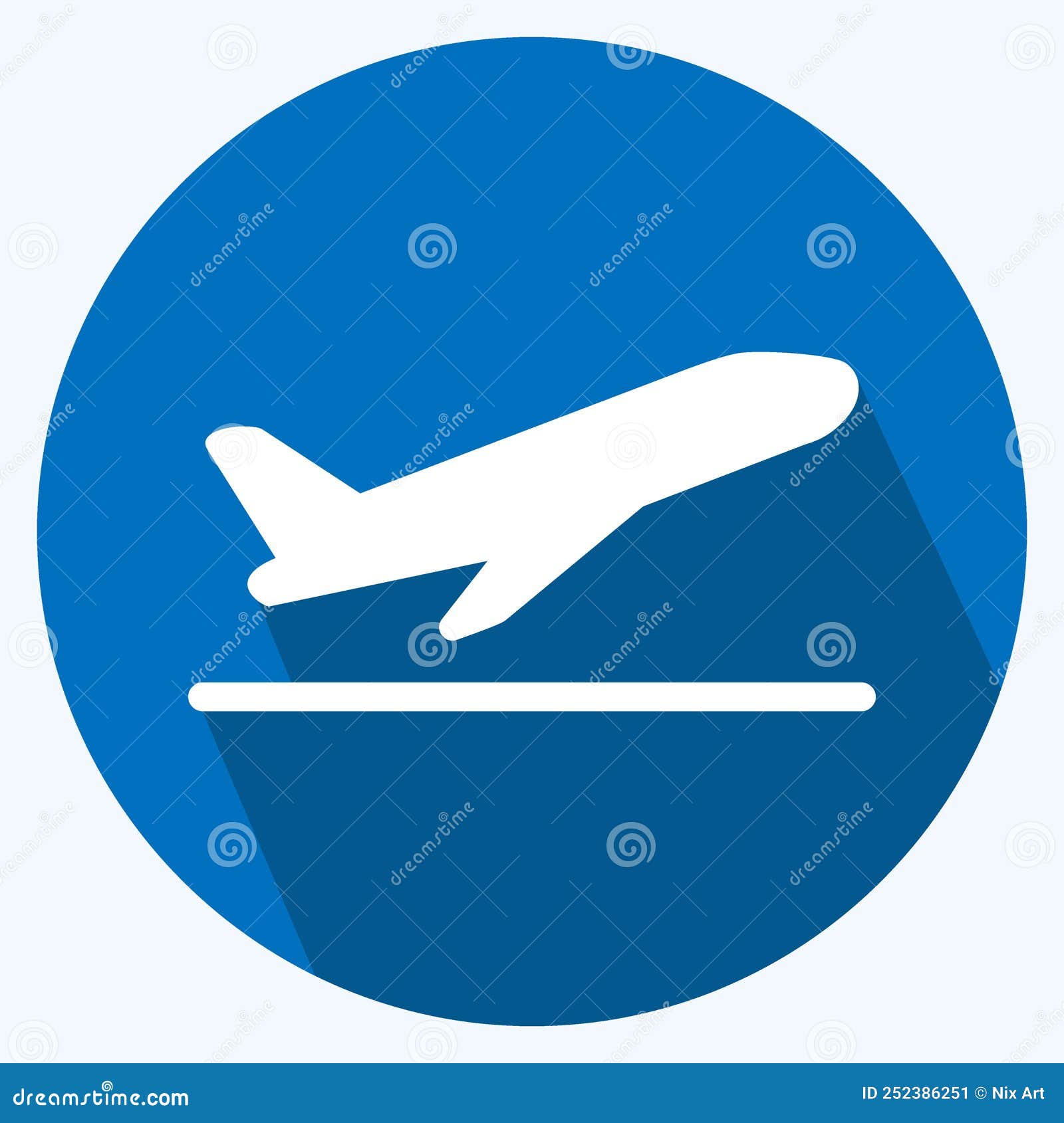 Icon Flight Takeoff. Suitable for Infographics Symbol. Long Shadow ...